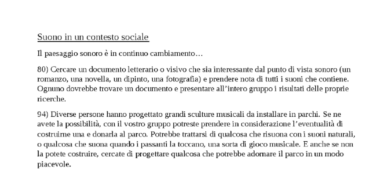 Educazione Al Suono Parte Tre Riassunto Docsity