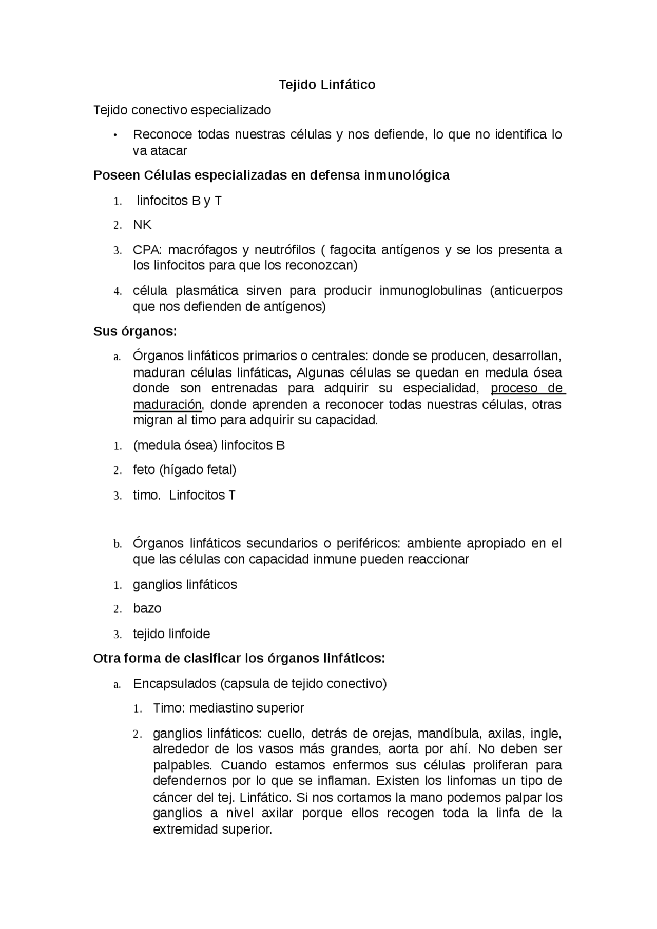 Tejido Linfático Apuntes Apuntes De Histología Docsity