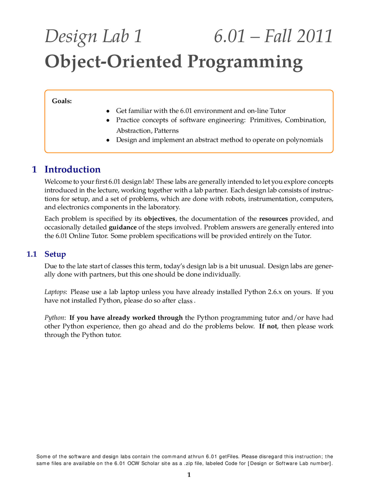 Object Oriented Programming 2011 Docsity