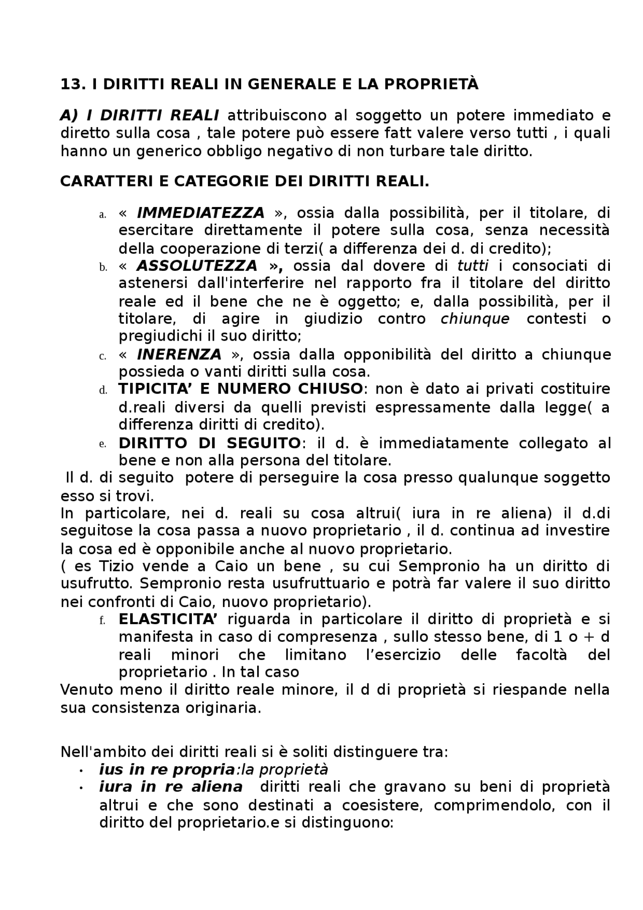 Diritti Reali In Genere E Diritti Reali Di Godimento Docsity