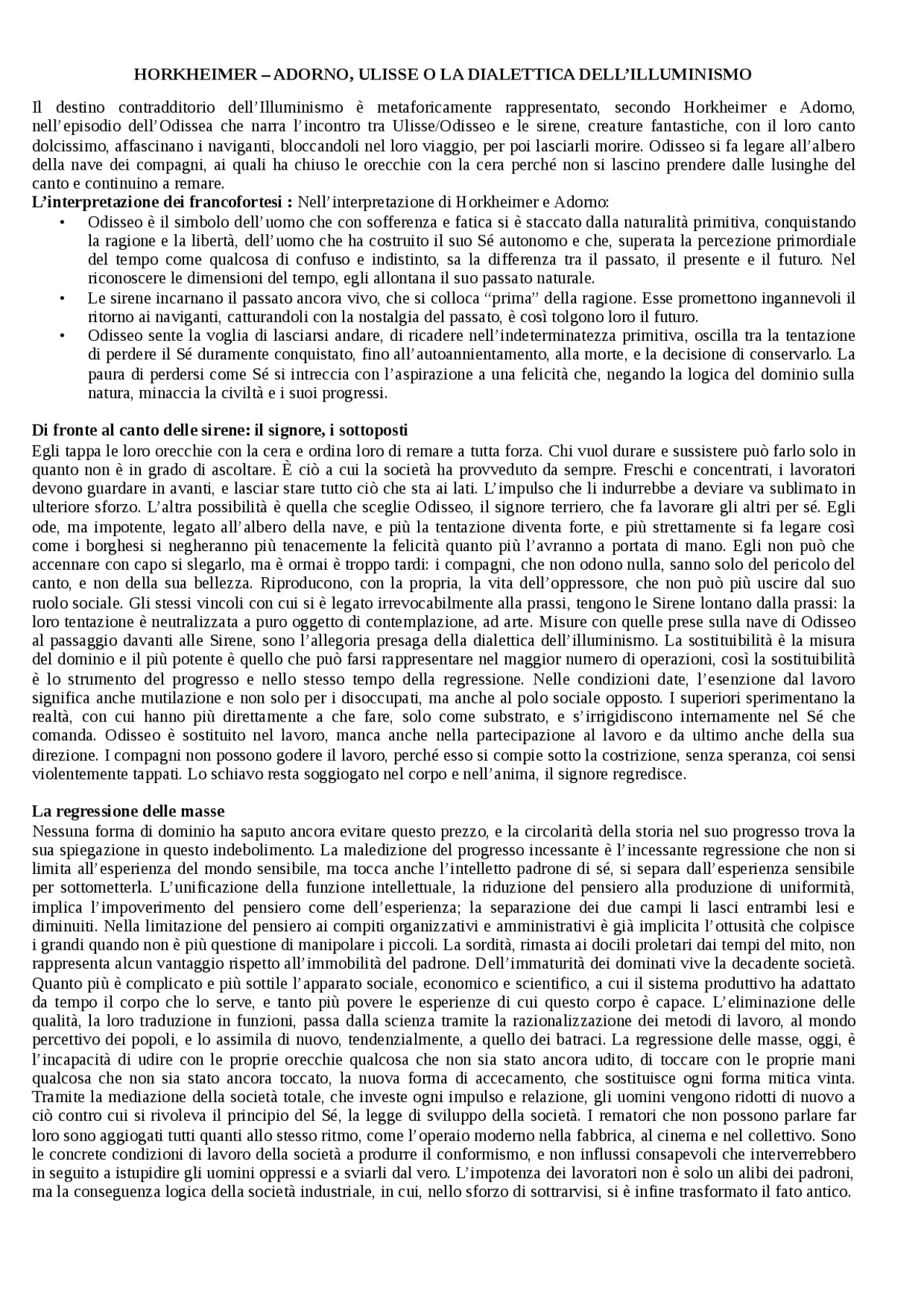 Horkheimer E Marcuse Docsity