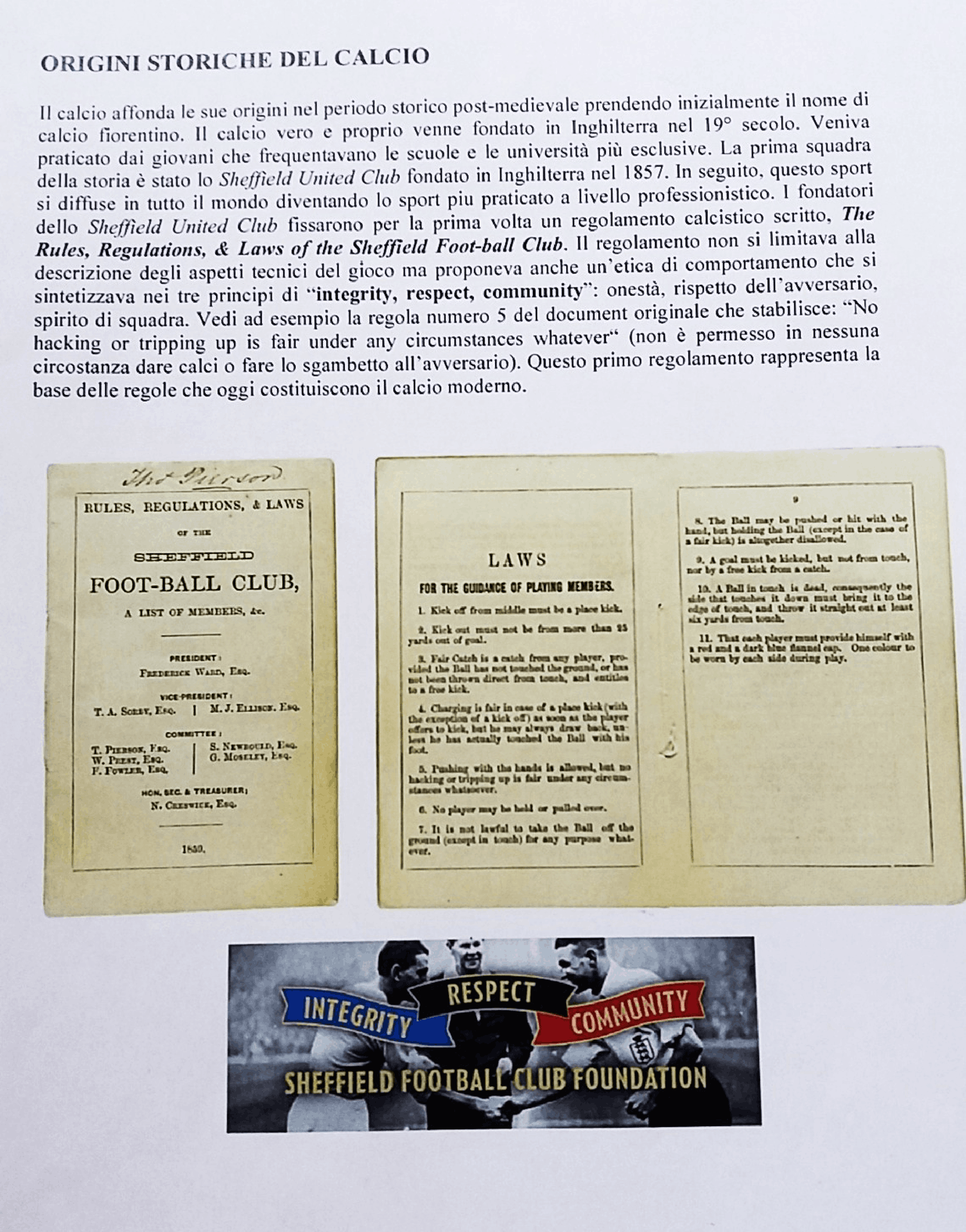NASCITA DEL CALCIO - ORIGINI STORICHE - Docsity