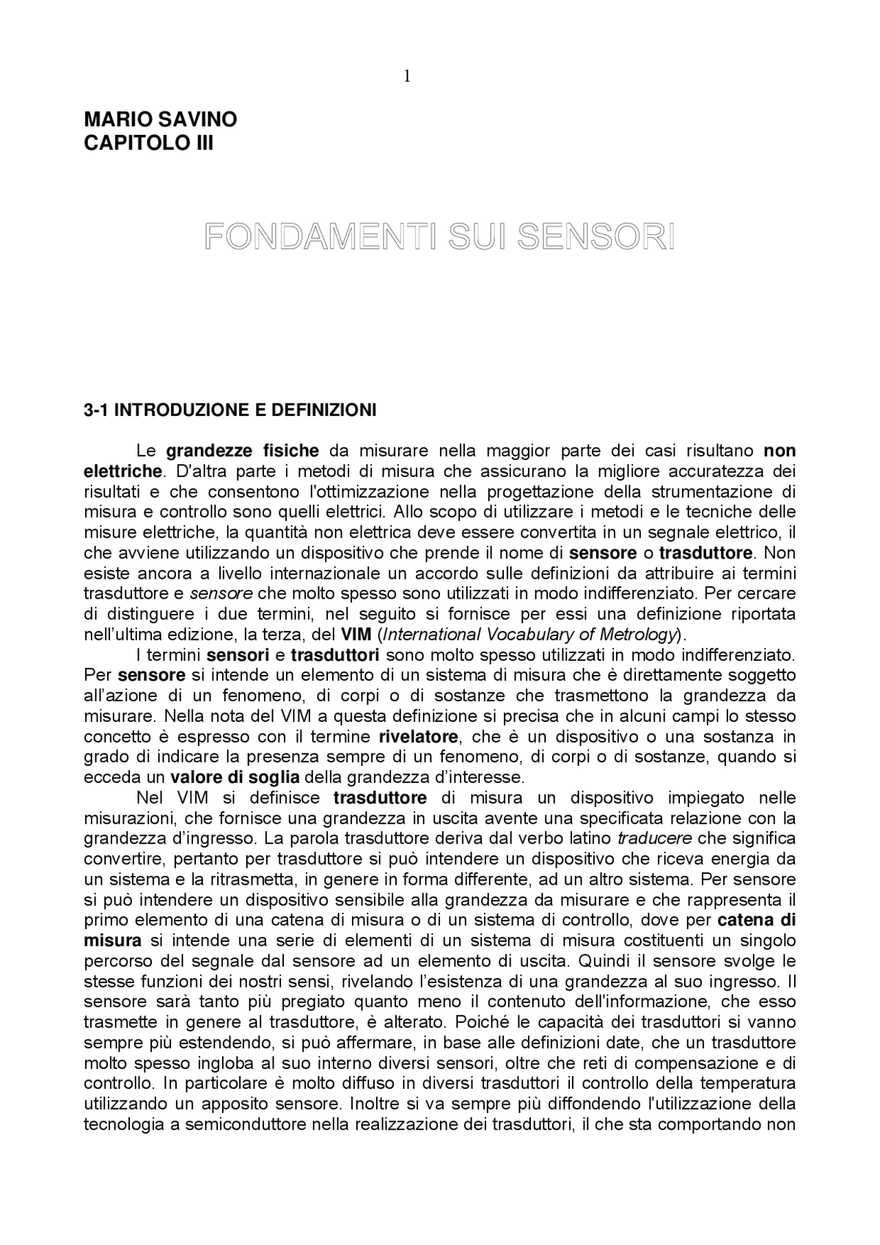 Sensori Digitali Calcolo Numerico Docsity