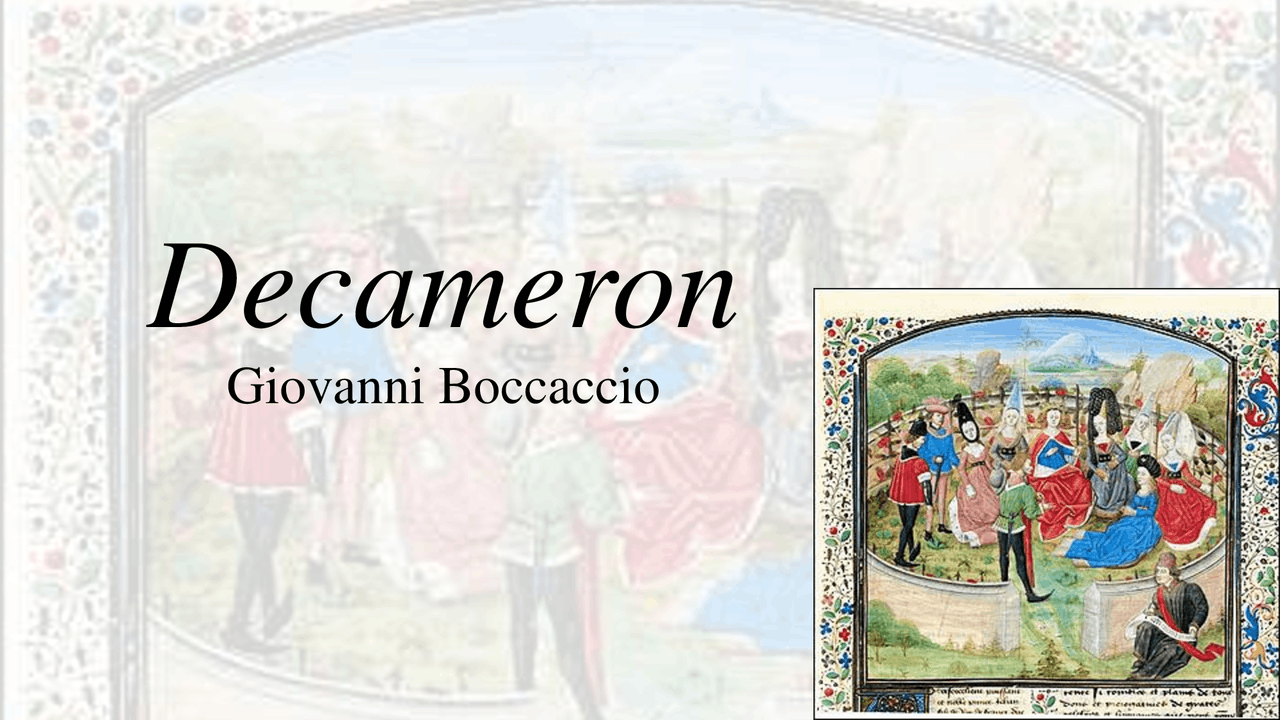 Boccaccio schema ppt Decameron | Appunti di Letteratura Italiana | Docsity