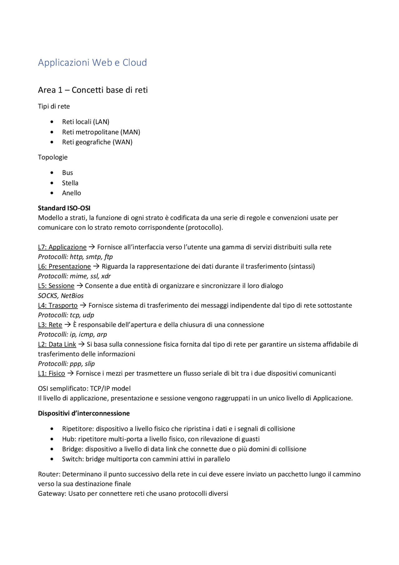 Riassunti Applicazioni Web And Cloud Docsity