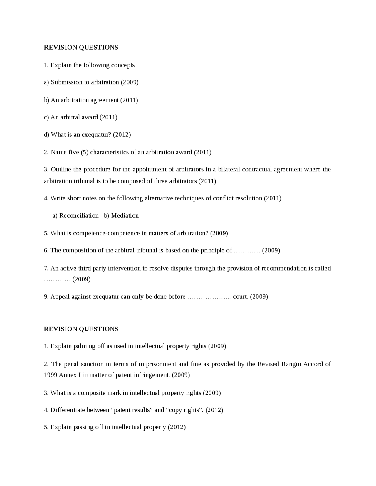 Business Law Revision Questions Docsity