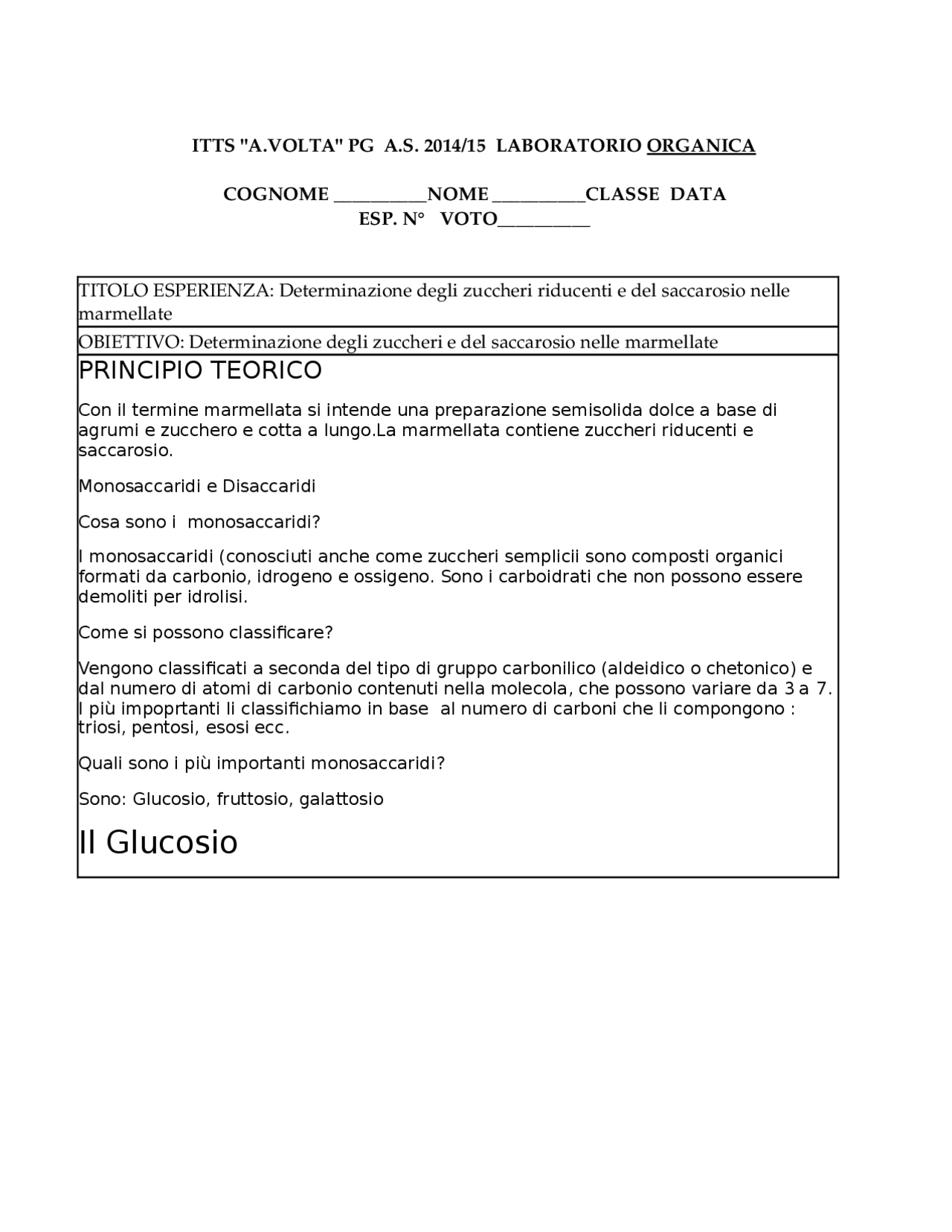 Relazione Laboratorio Docsity