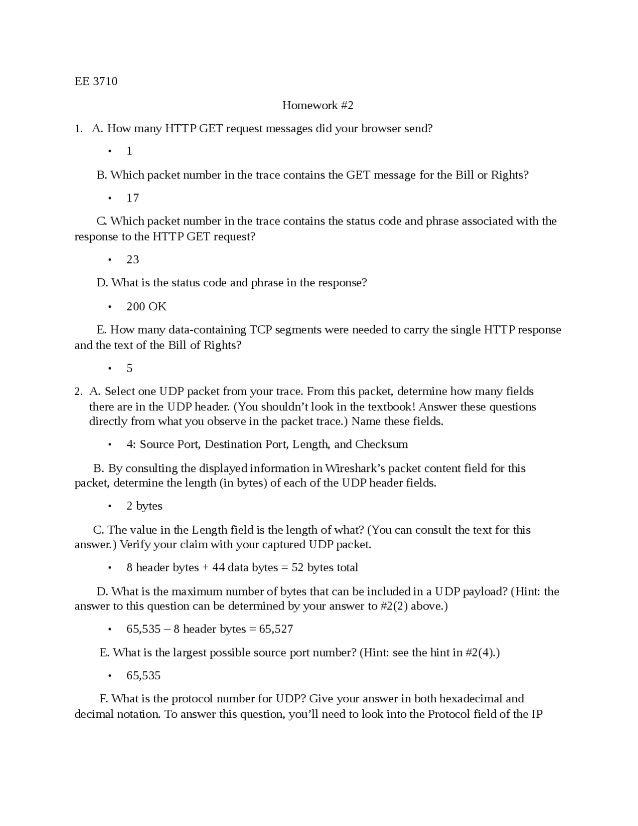 Communications In Computing Homework 2 Docsity