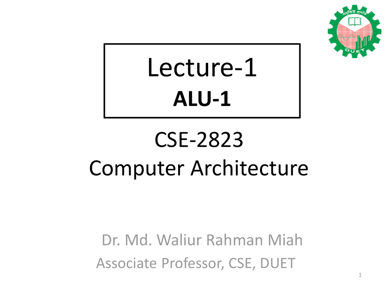 Computer Architecture Docsity