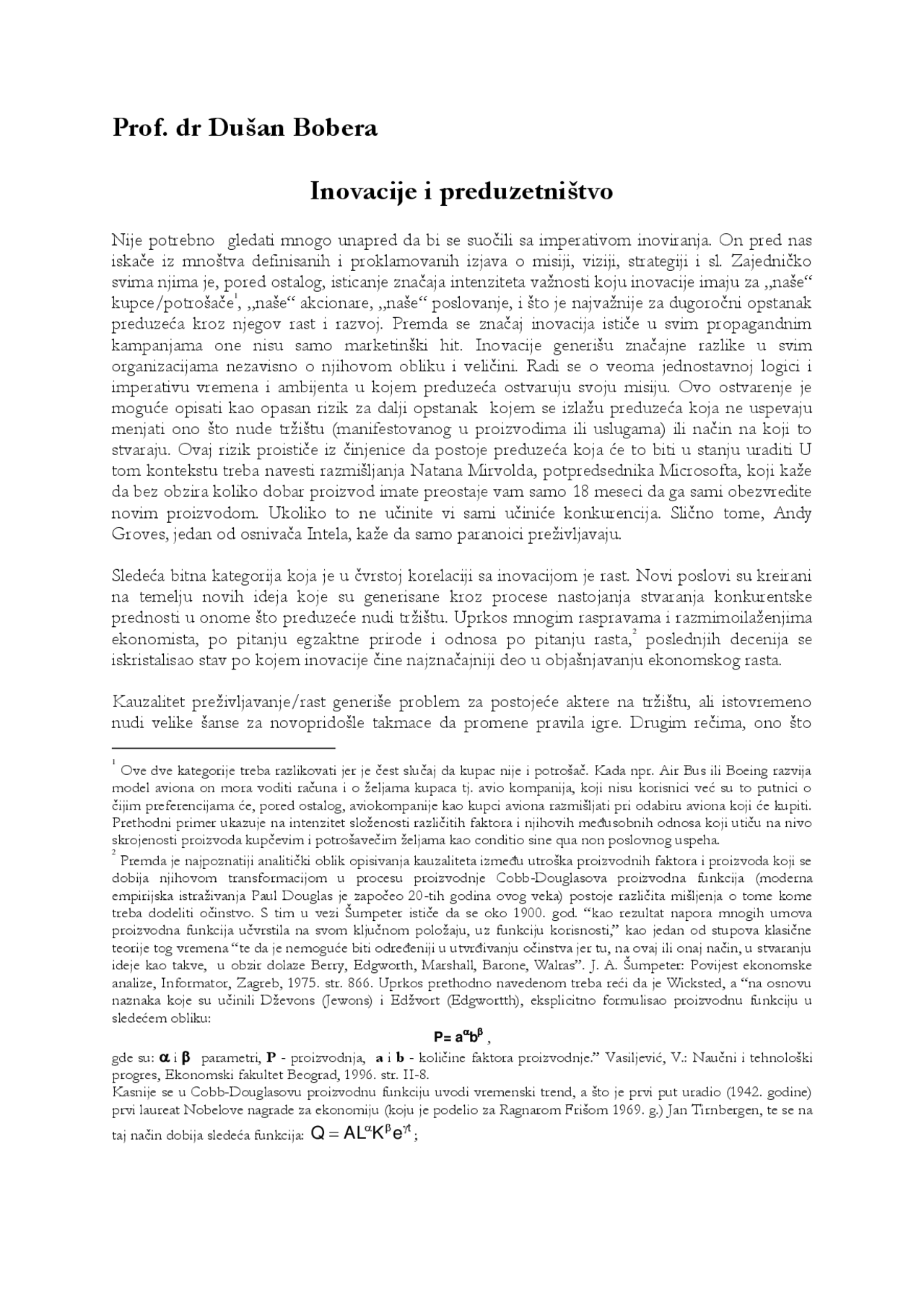 Inovacije I Prduzetništvo Skripte Predlog Preduzetništvo Docsity