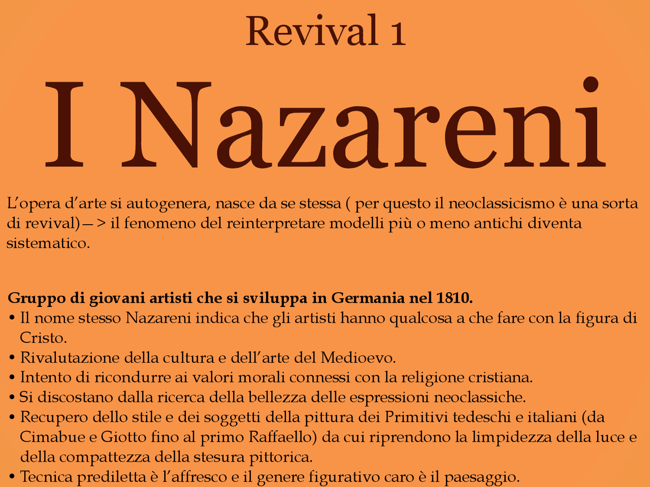 Movimento dei Nazareni, Unistrasi - Docsity