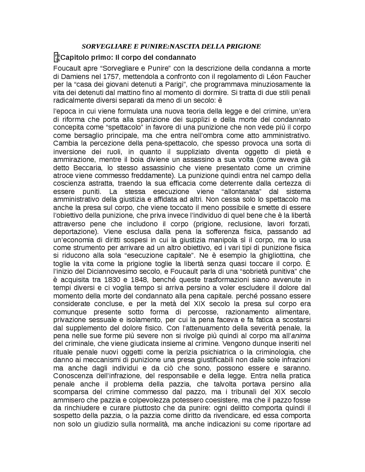 Sorvegliare E Punire Docsity