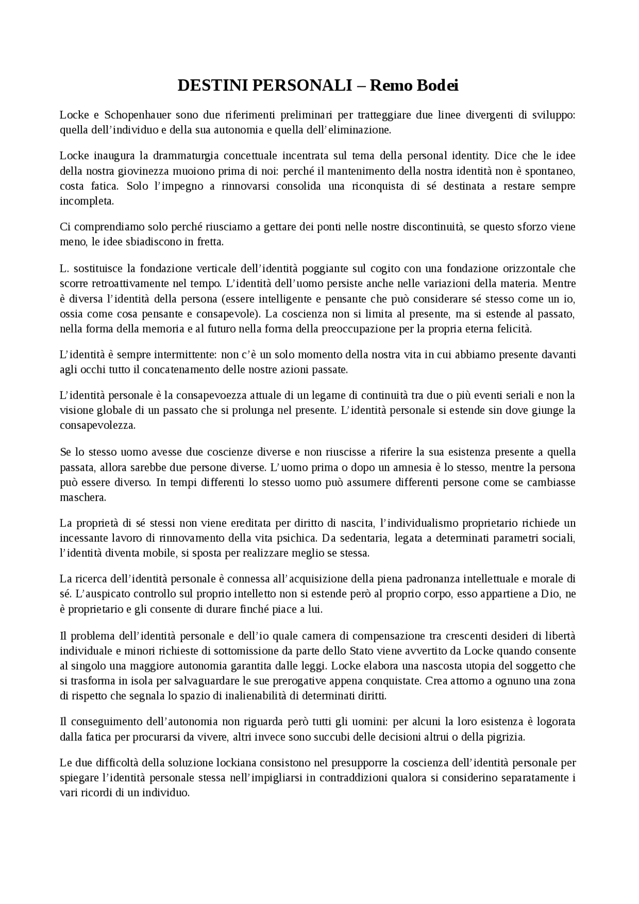Riassunti Etica E Filosofia Della Persona Docsity