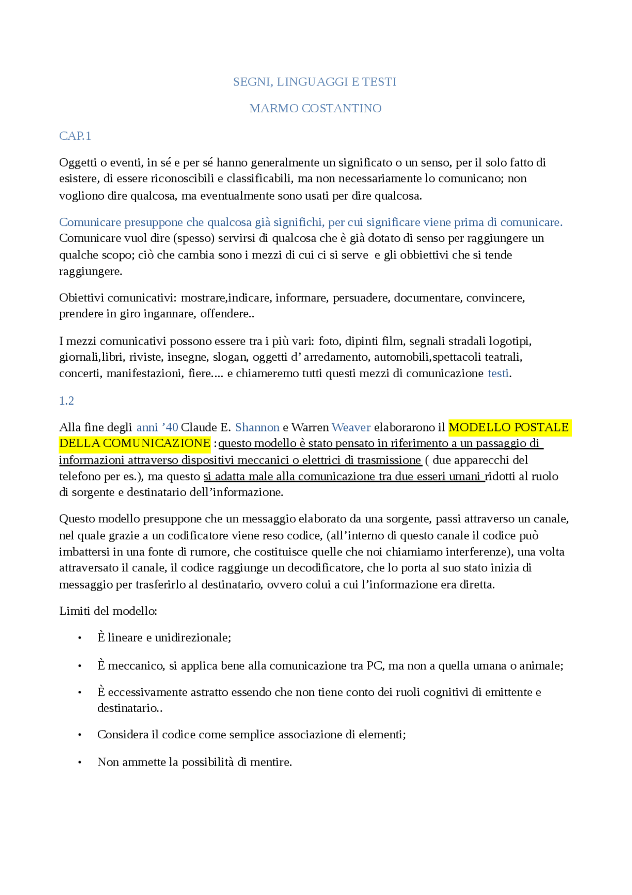 Esame Semiotica Marmo Docsity