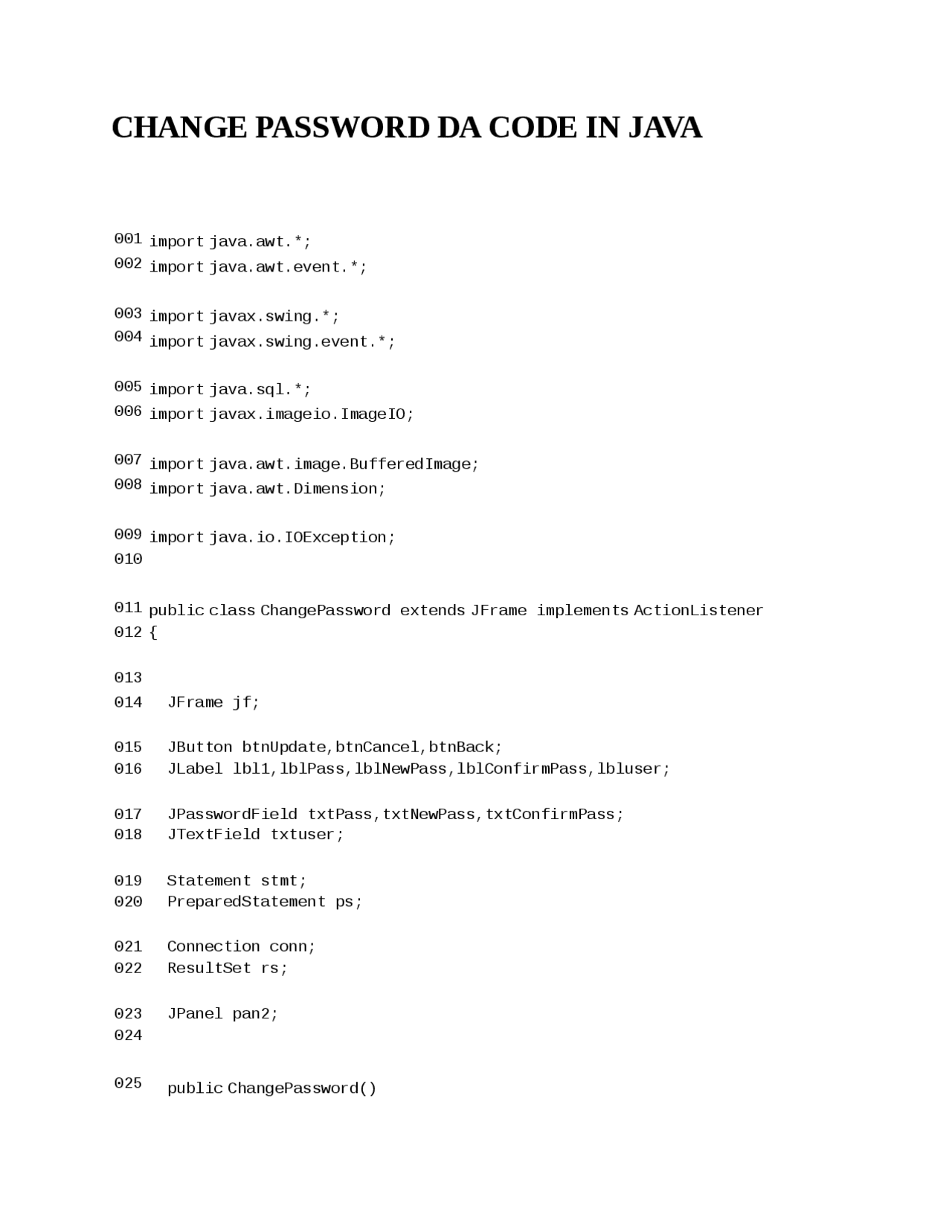 Programming In Java Docsity