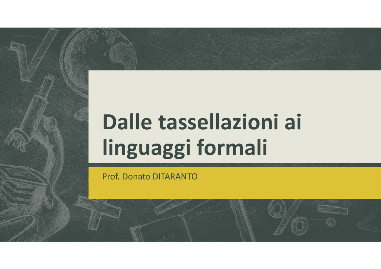Dalle Tassellazioni Ai Linguaggi Formali Appunti Di Matlab Docsity
