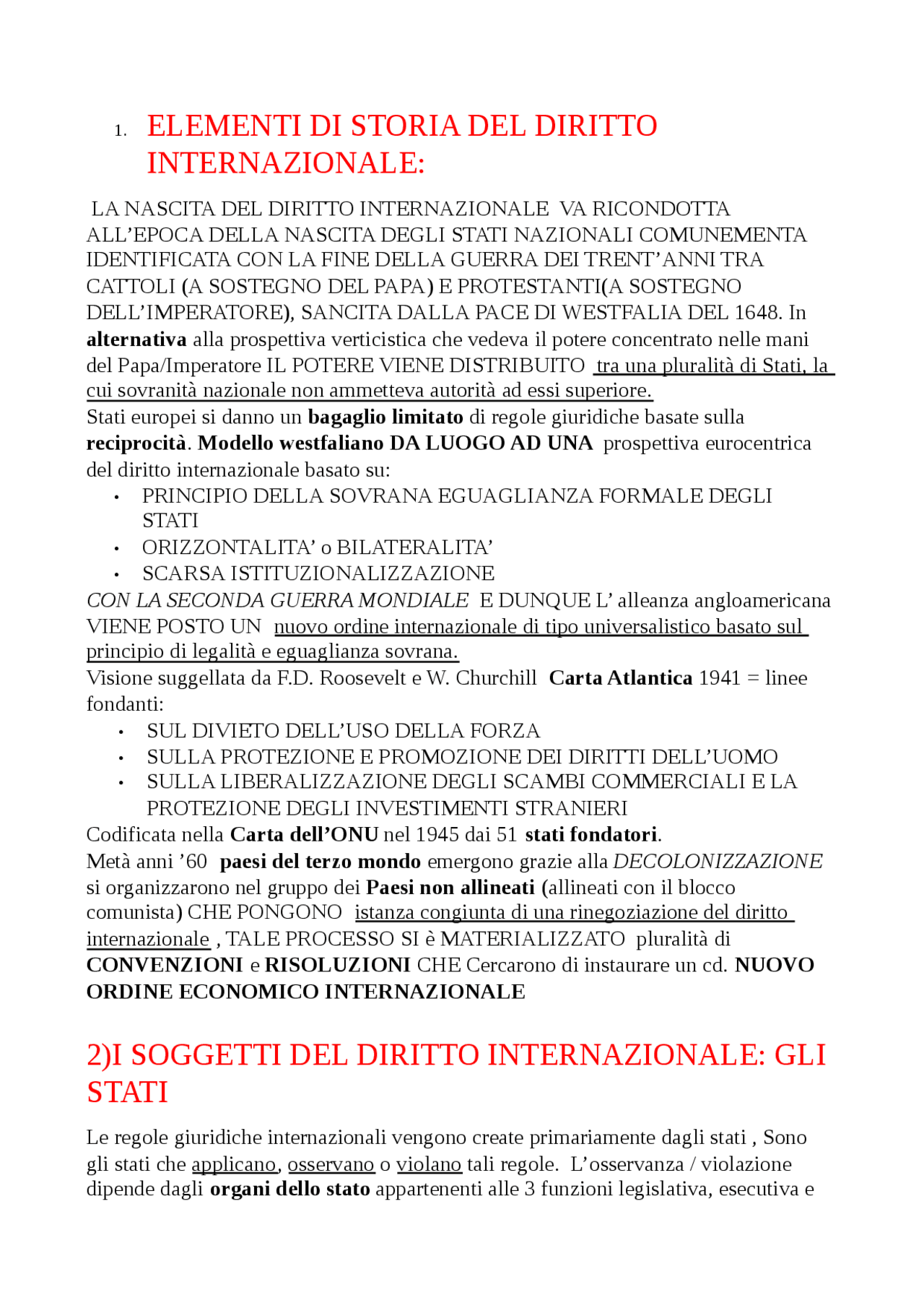 56 domande per l'esame di diritto internazionale - Docsity