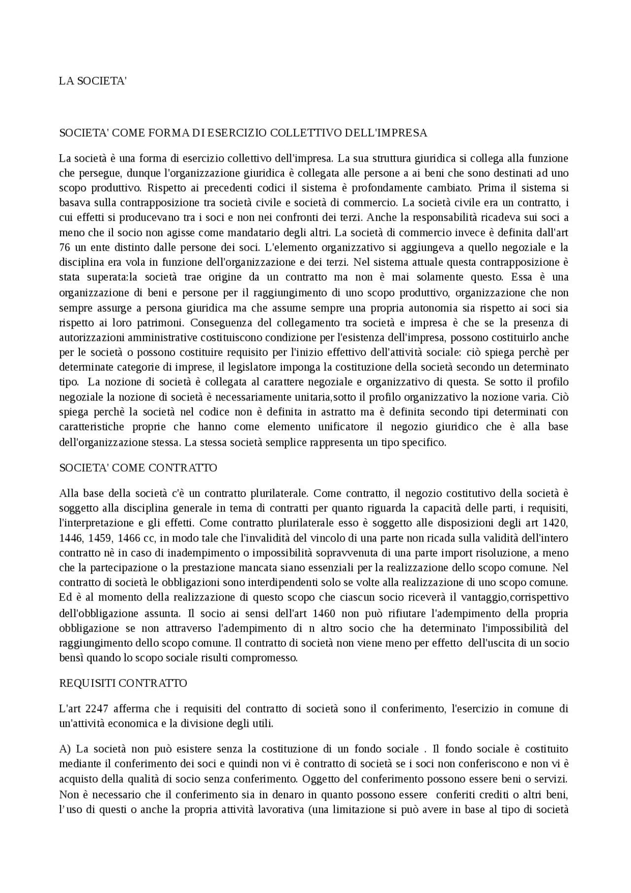 Le Società Diritto Commerciale Campobasso Docsity