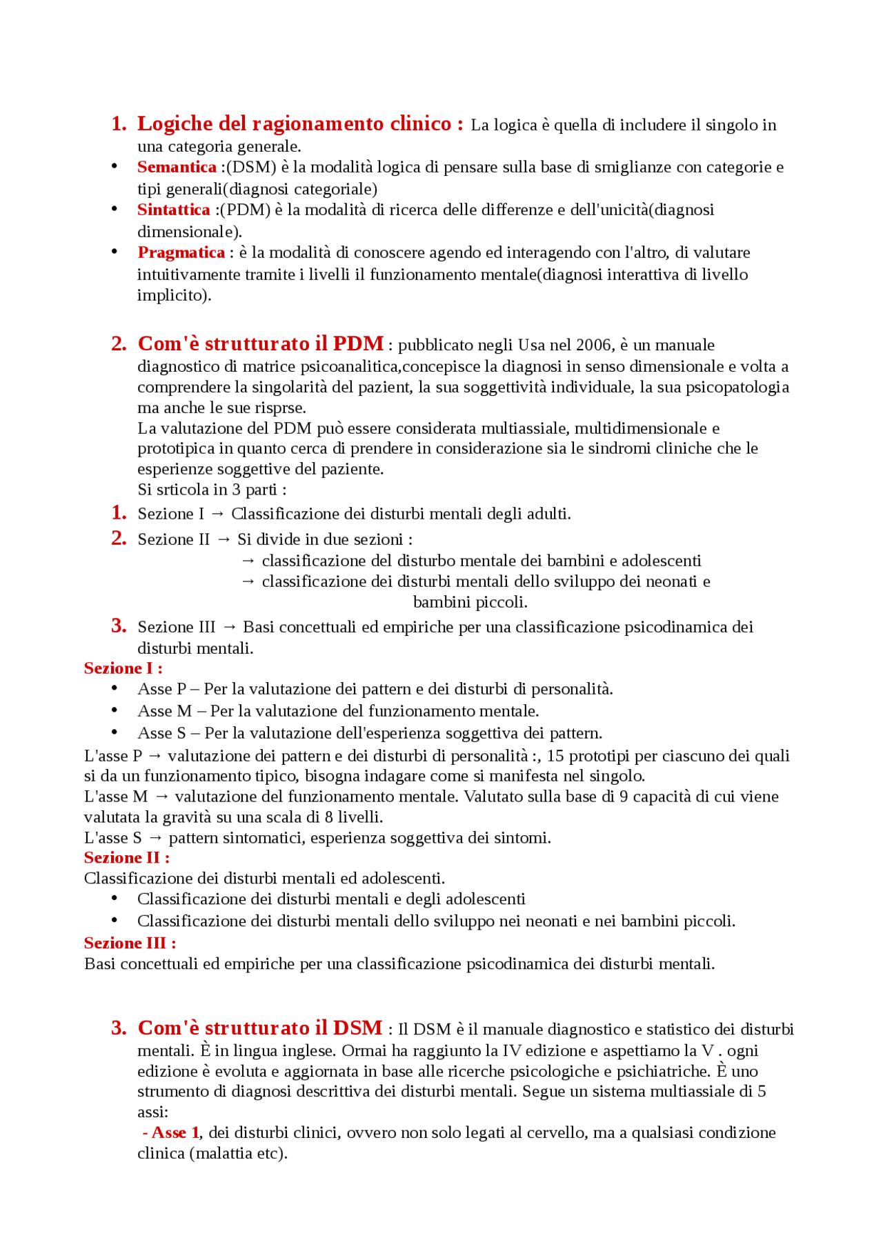 Pdm E Dsm Schizofrenia E Disturbo Narcisistico Docsity