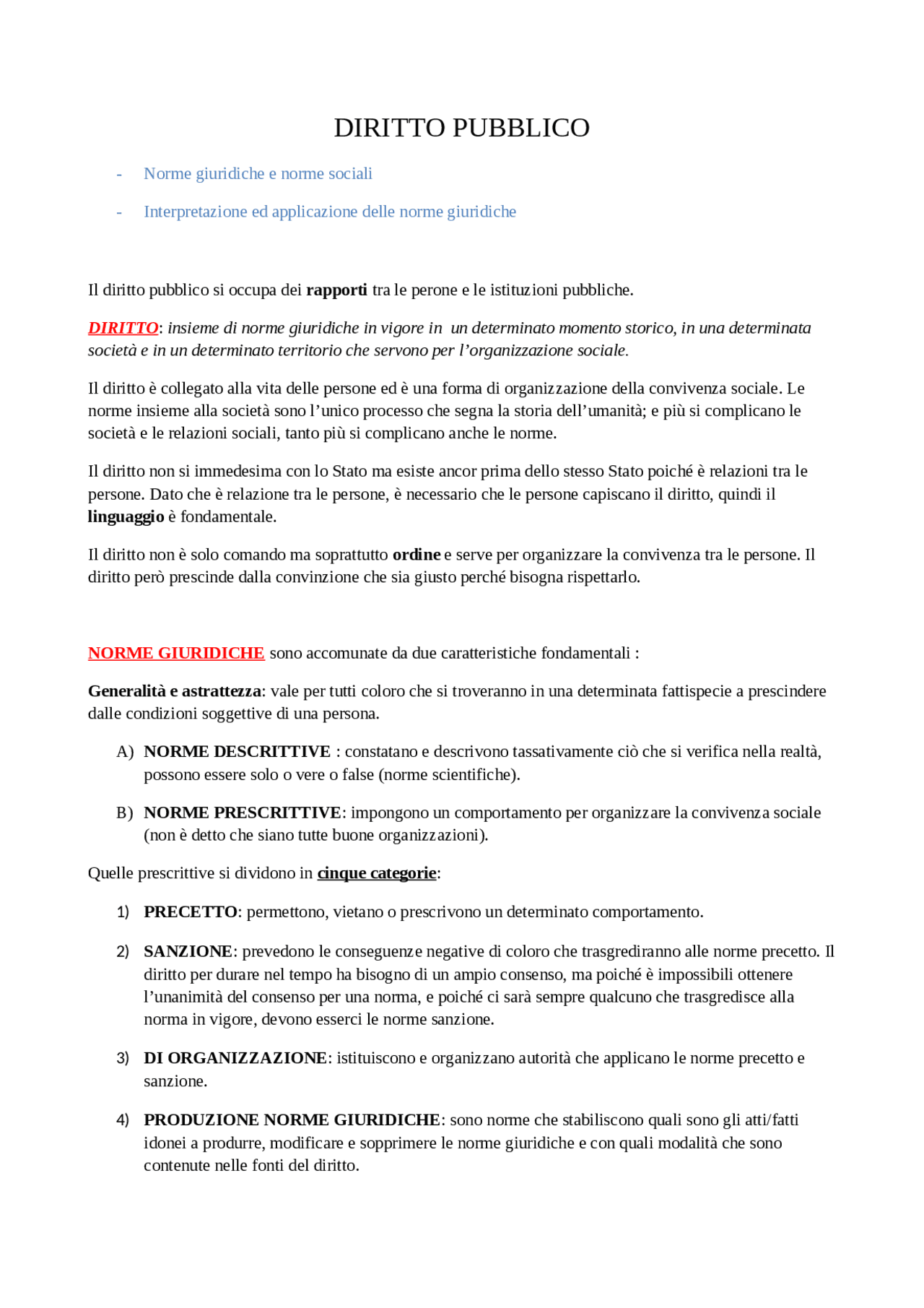 Norme Interpretazione E Applicazione Docsity