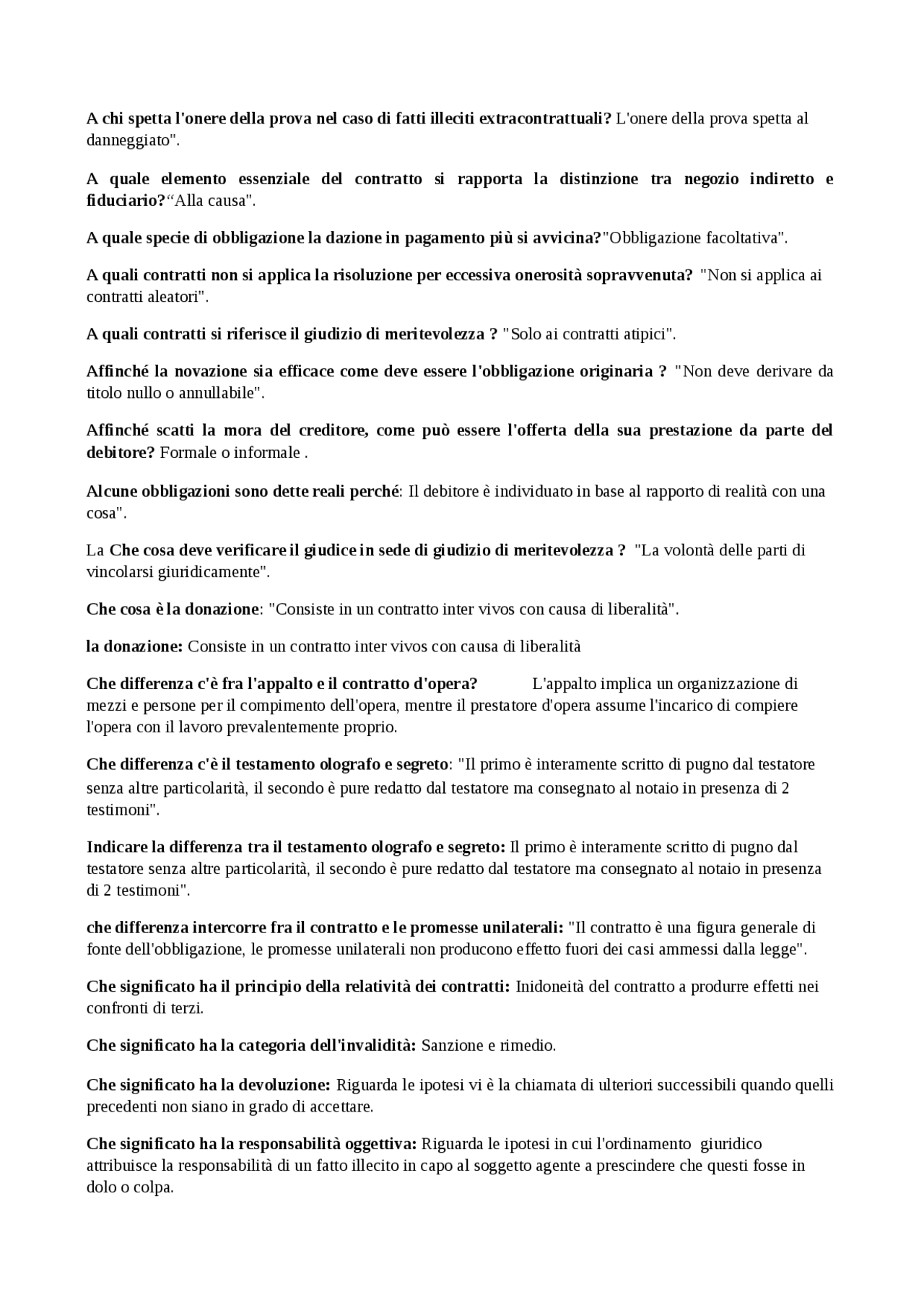 Test Istituzioni Di Diritto Privato Unipegaso Docsity