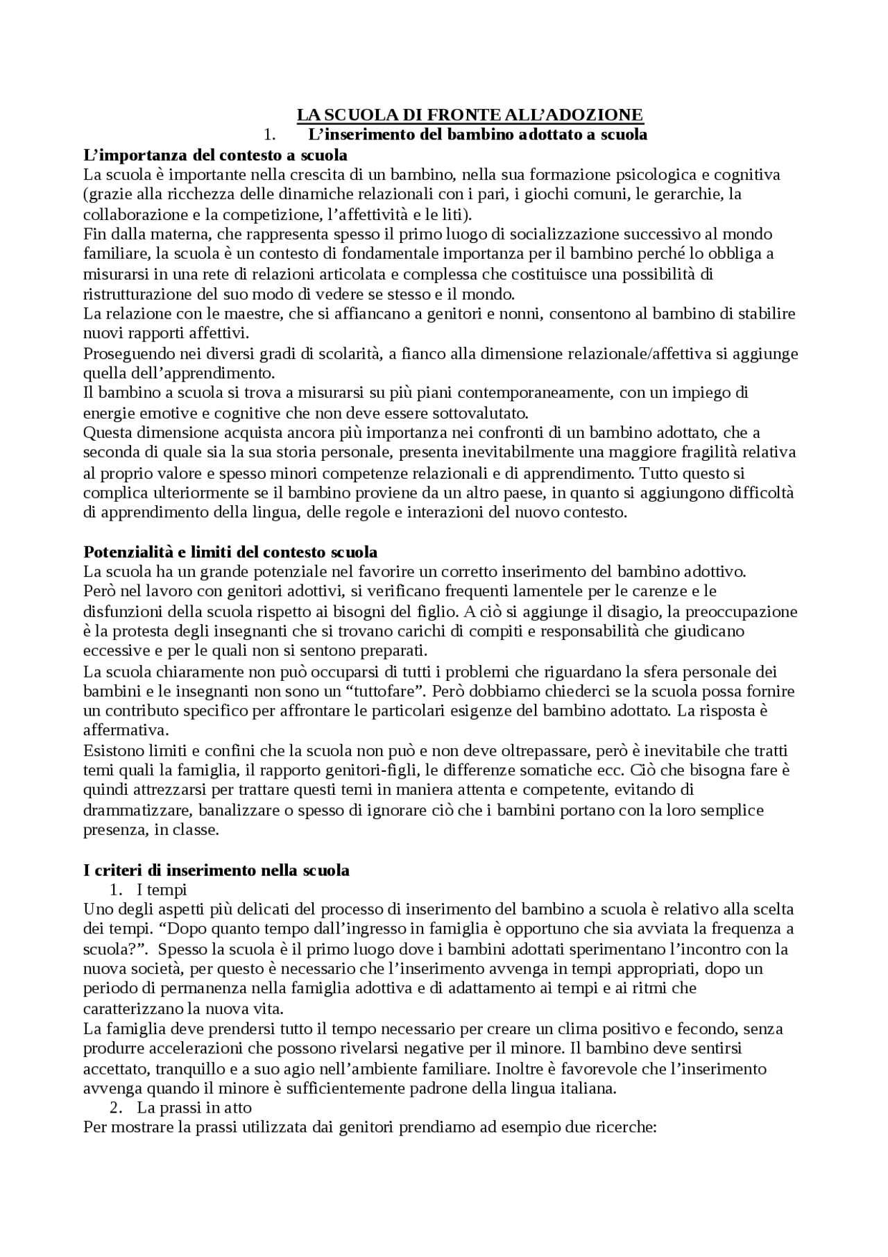 Scuola E Adozione Manuale Docsity