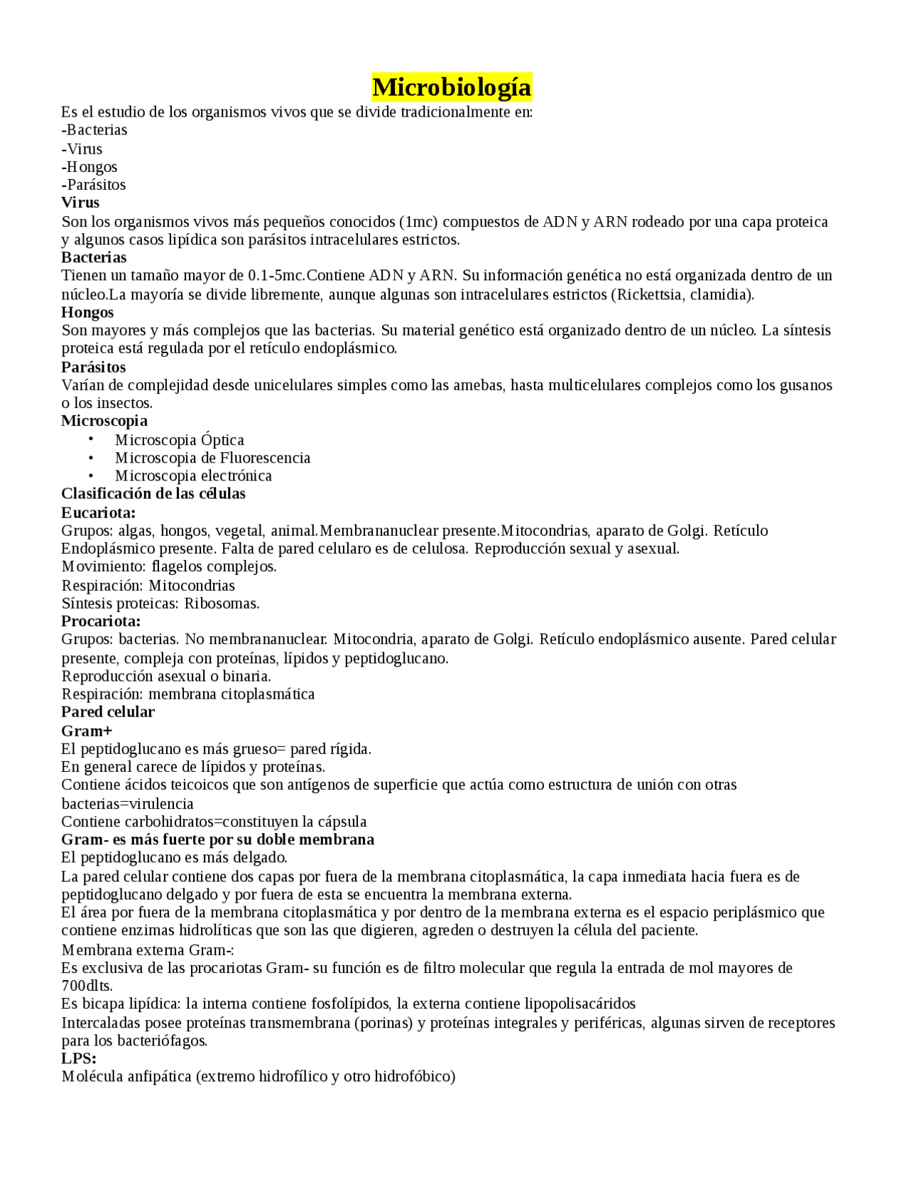 Apuntes De Microbiologia Clinica Docsity