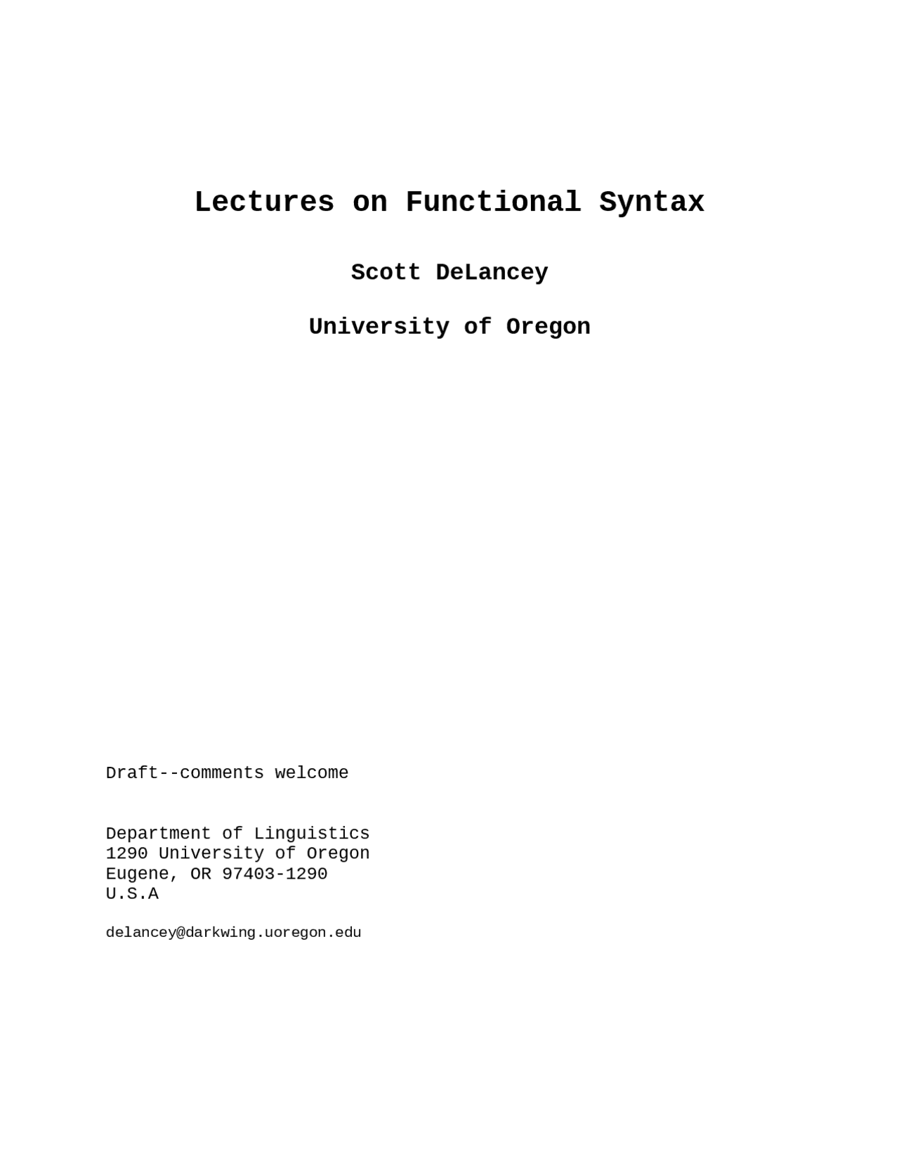 Functional English Syntax Docsity
