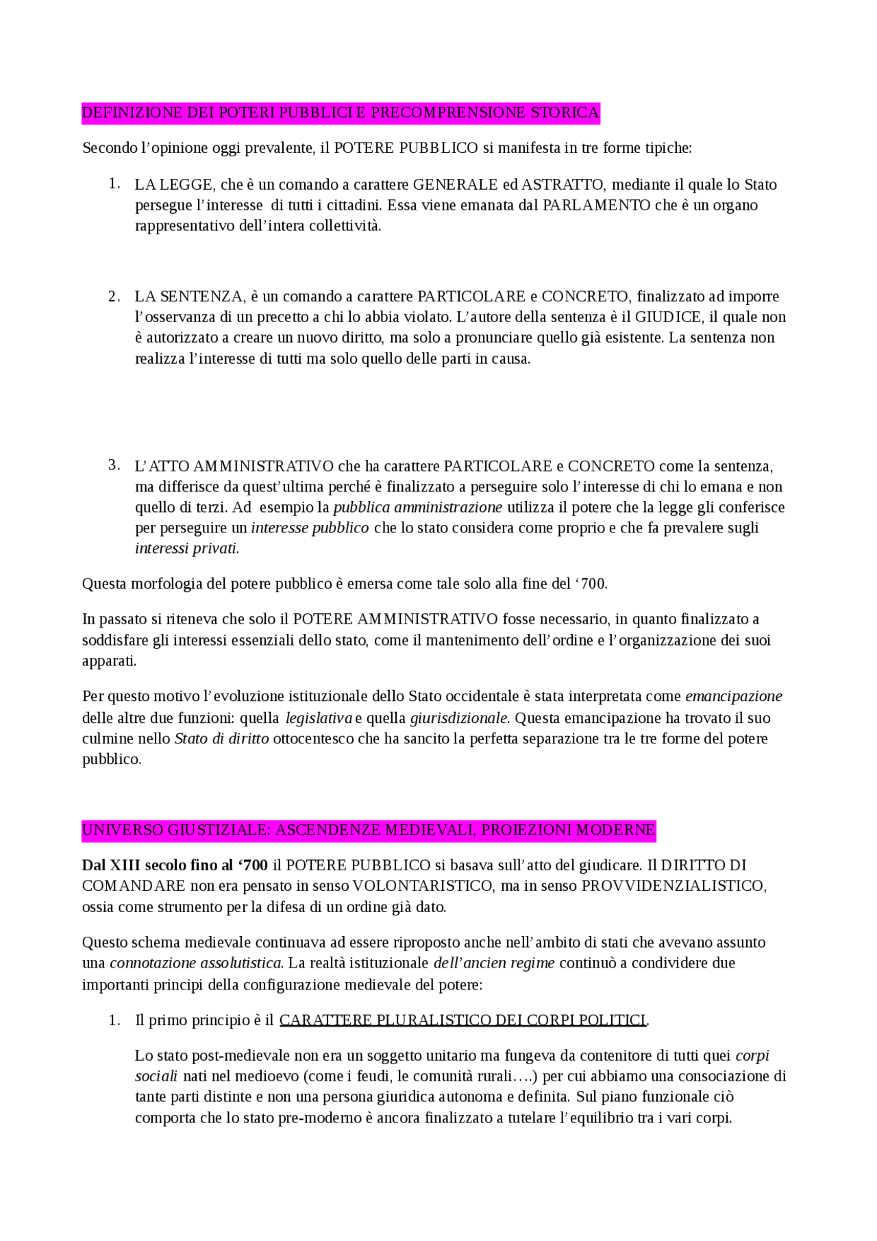 Storia Comparata Ordinamenti Docsity
