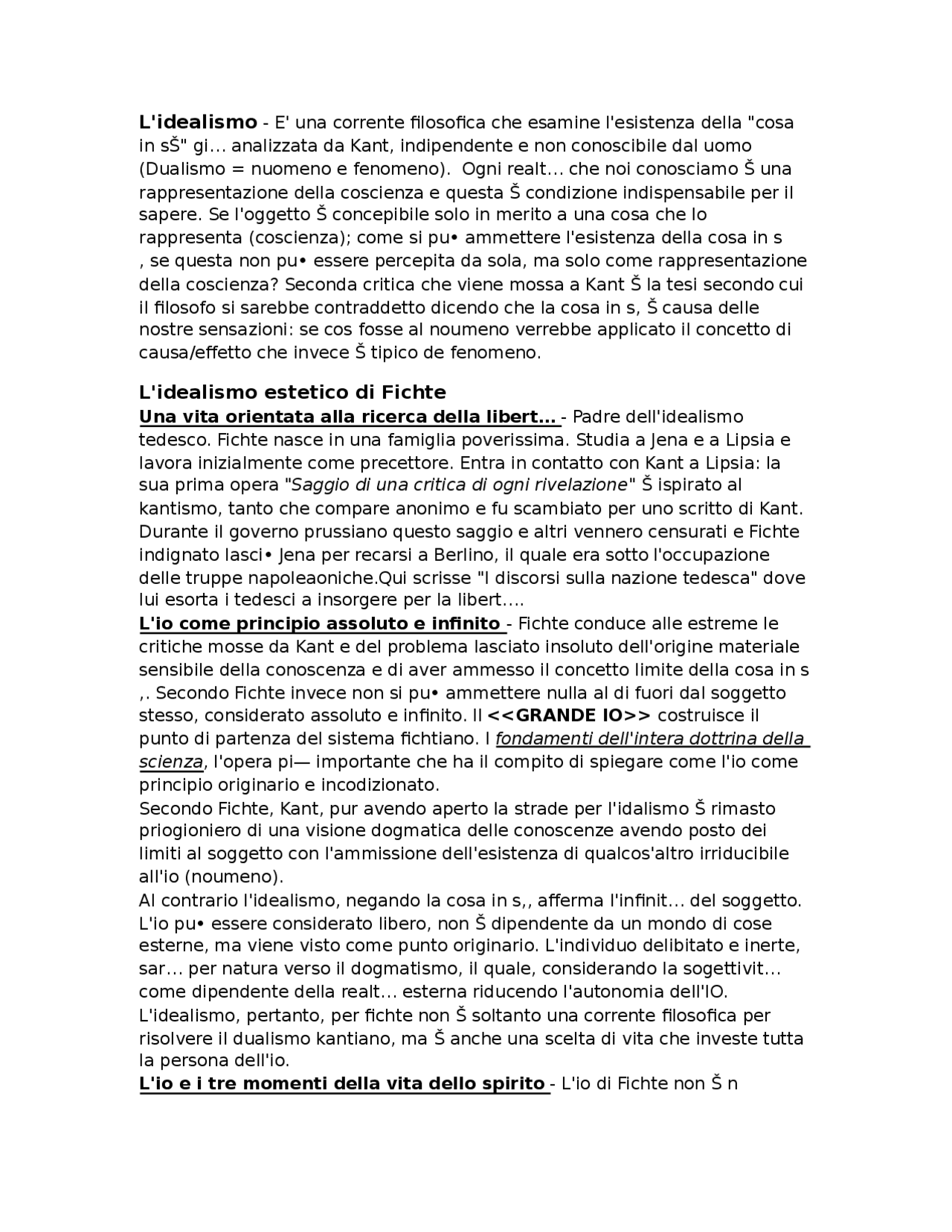 Riassunto Fichte E Schelling La Comunicazione Filosofica Docsity