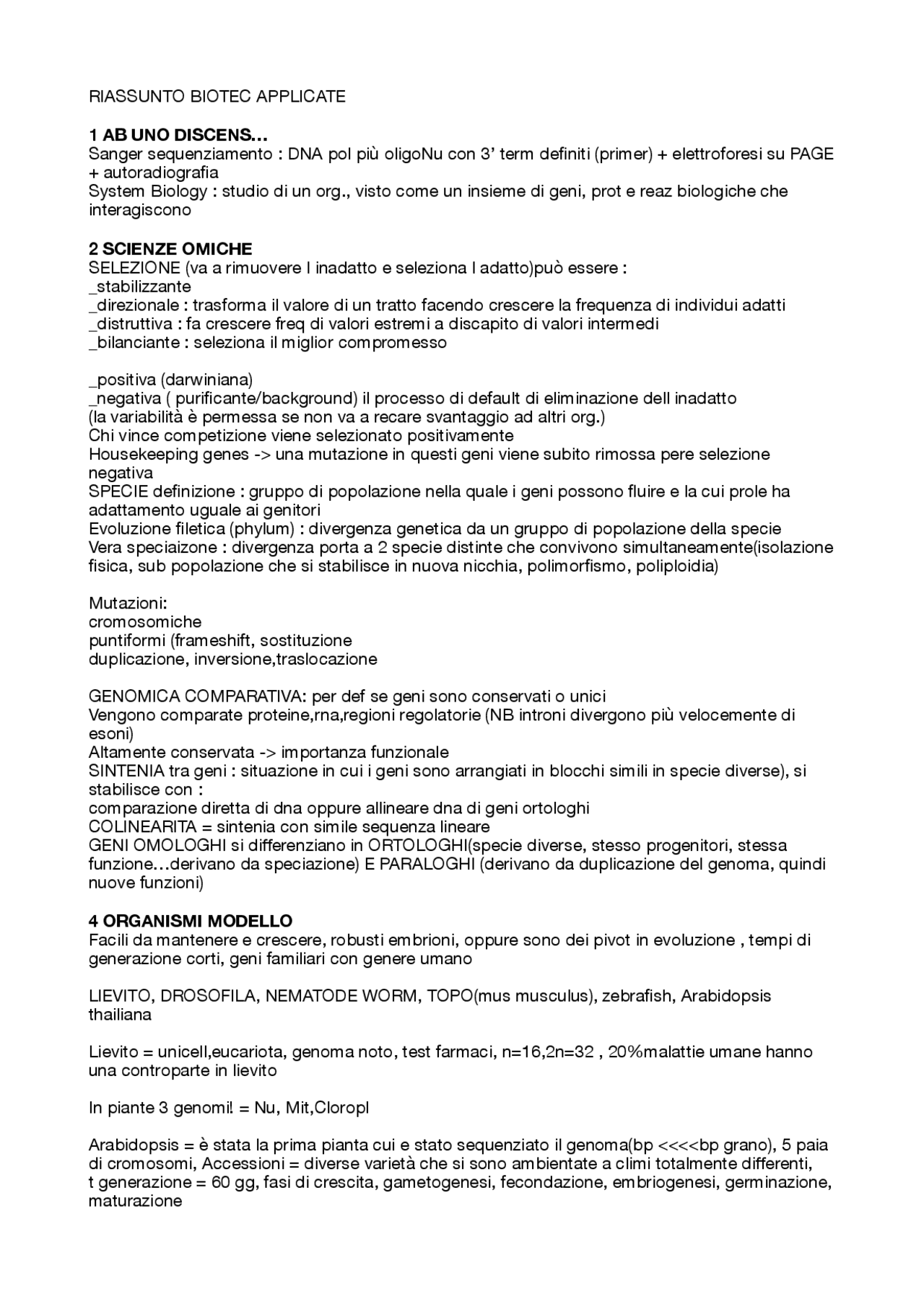 Appunti Biotecnologie Applicate 2017 2018 Docsity