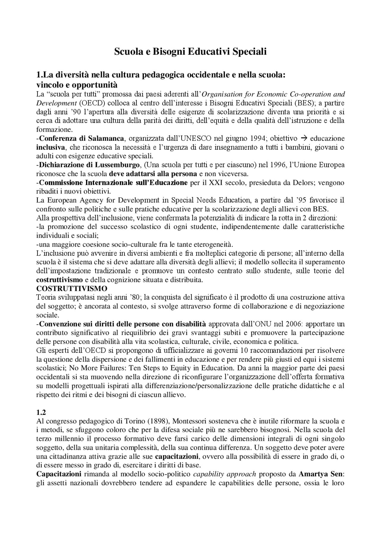 Scuola e Bisogni Educativi Speciali - Marisa Pavone | Sintesi del corso ...