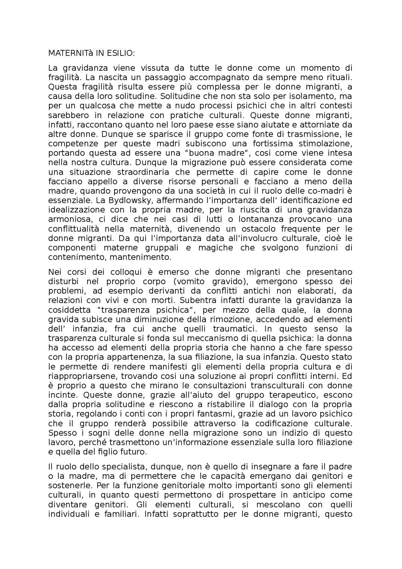 Riassunto Libro Maternita In Esilio Bambini E Migrazioni Libro Di