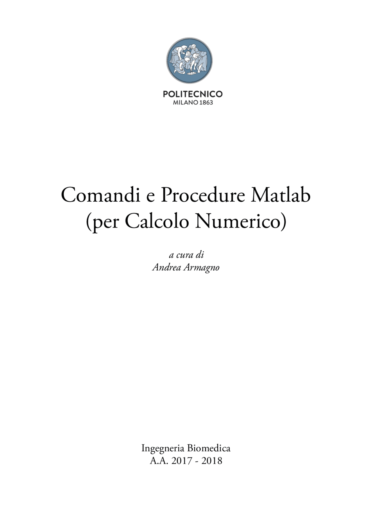 Comandi E Procedure Matlab Esercizi Di Calcolo Numerico Docsity