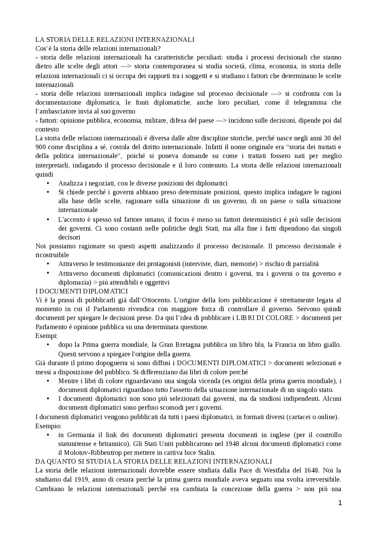 Storia Delle Relazioni Internazionali Vignati Unimi Docsity