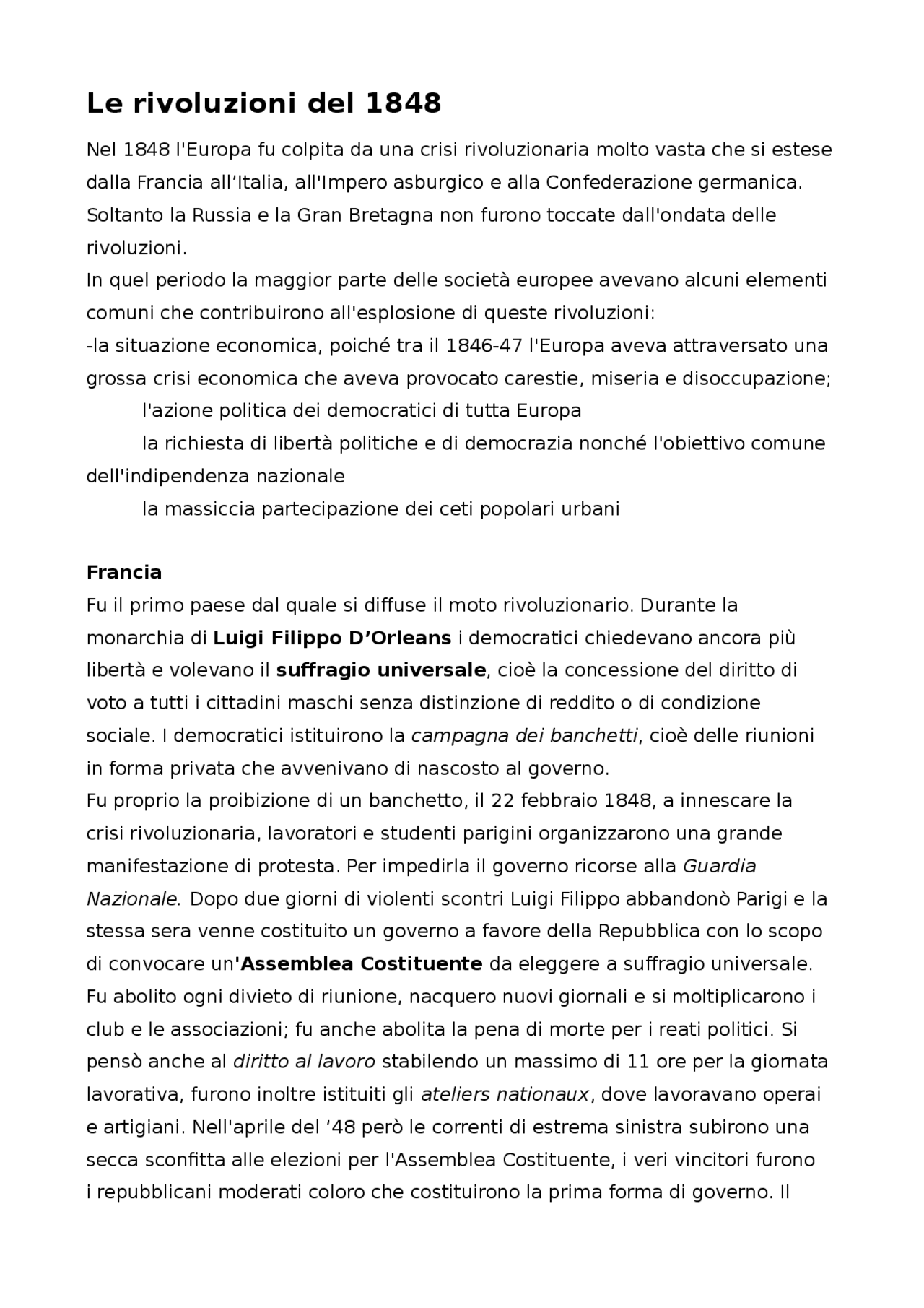Storia Contemporanea Sabatucci Vidotto Capitolo 1 Docsity