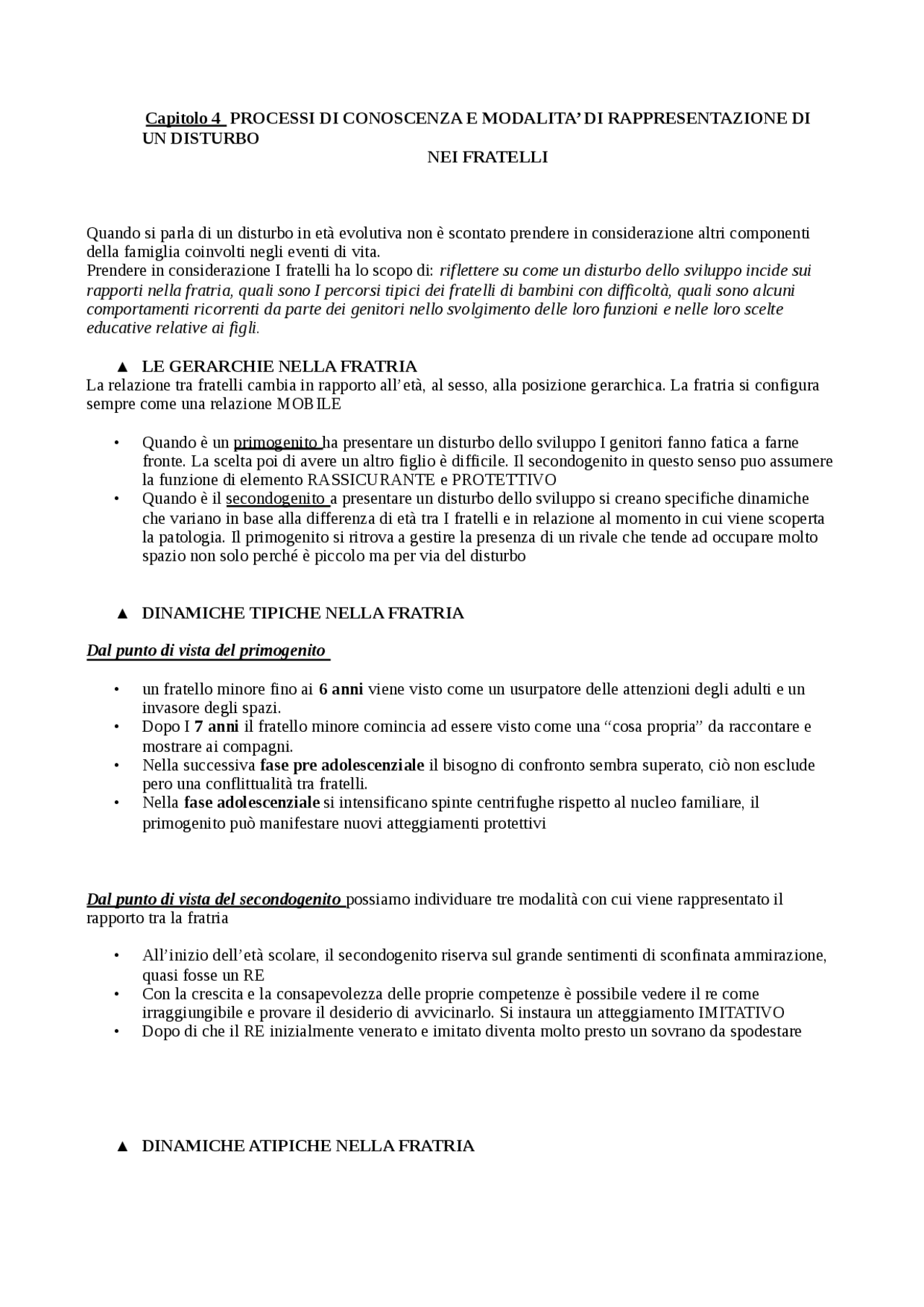 Disturbi Dello Sviluppo Seconda Parte Docsity