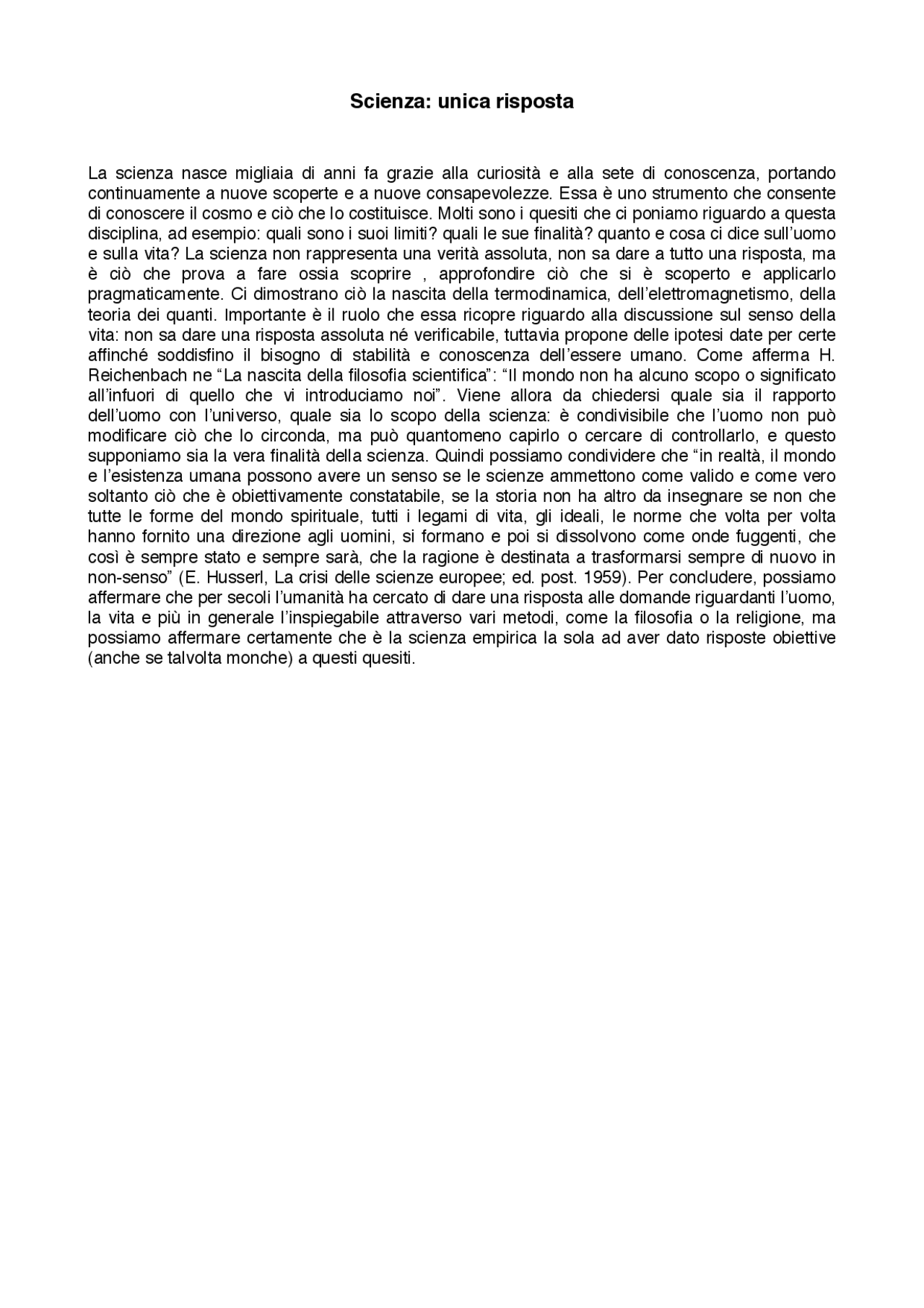 Finalità E Limiti Della Conoscenza Scientifica Docsity