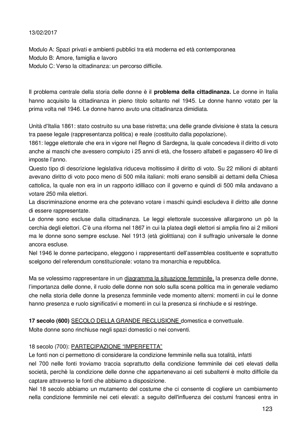 Appunti Storia Delle Donne Docsity