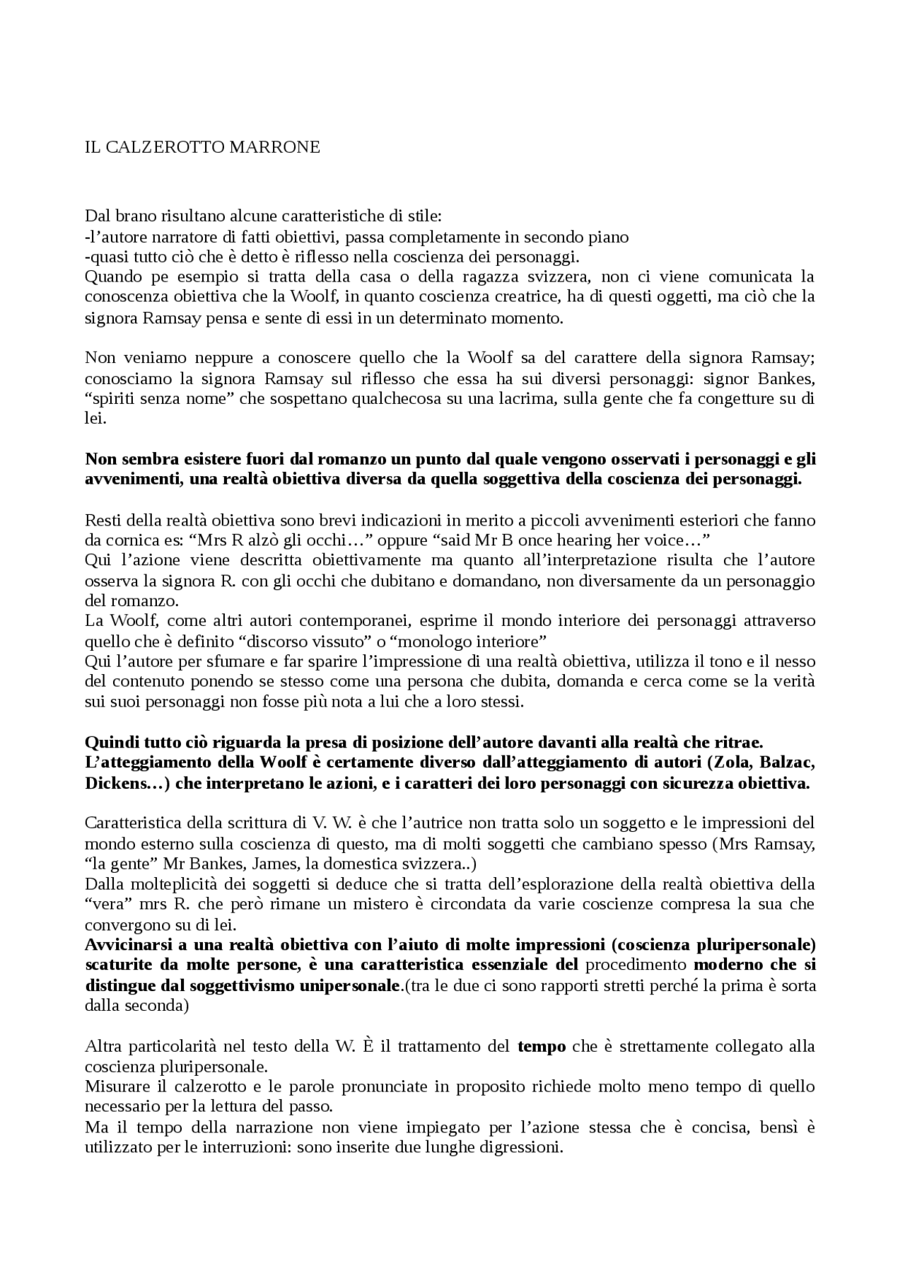 Il Calzerotto Marrone In Mimesis Di Auerbach Docsity