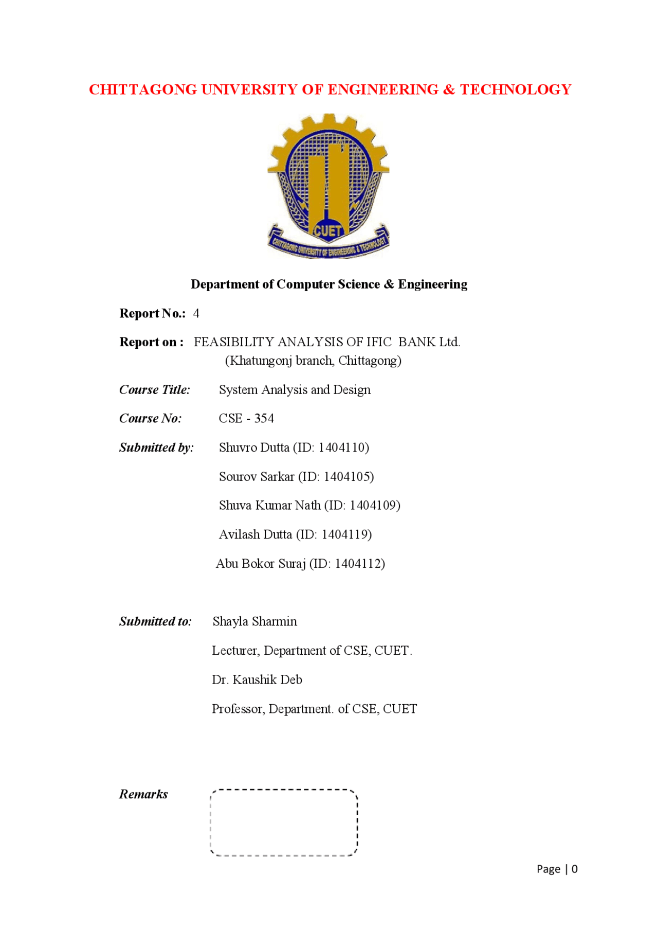 Report For System Analysis Docsity