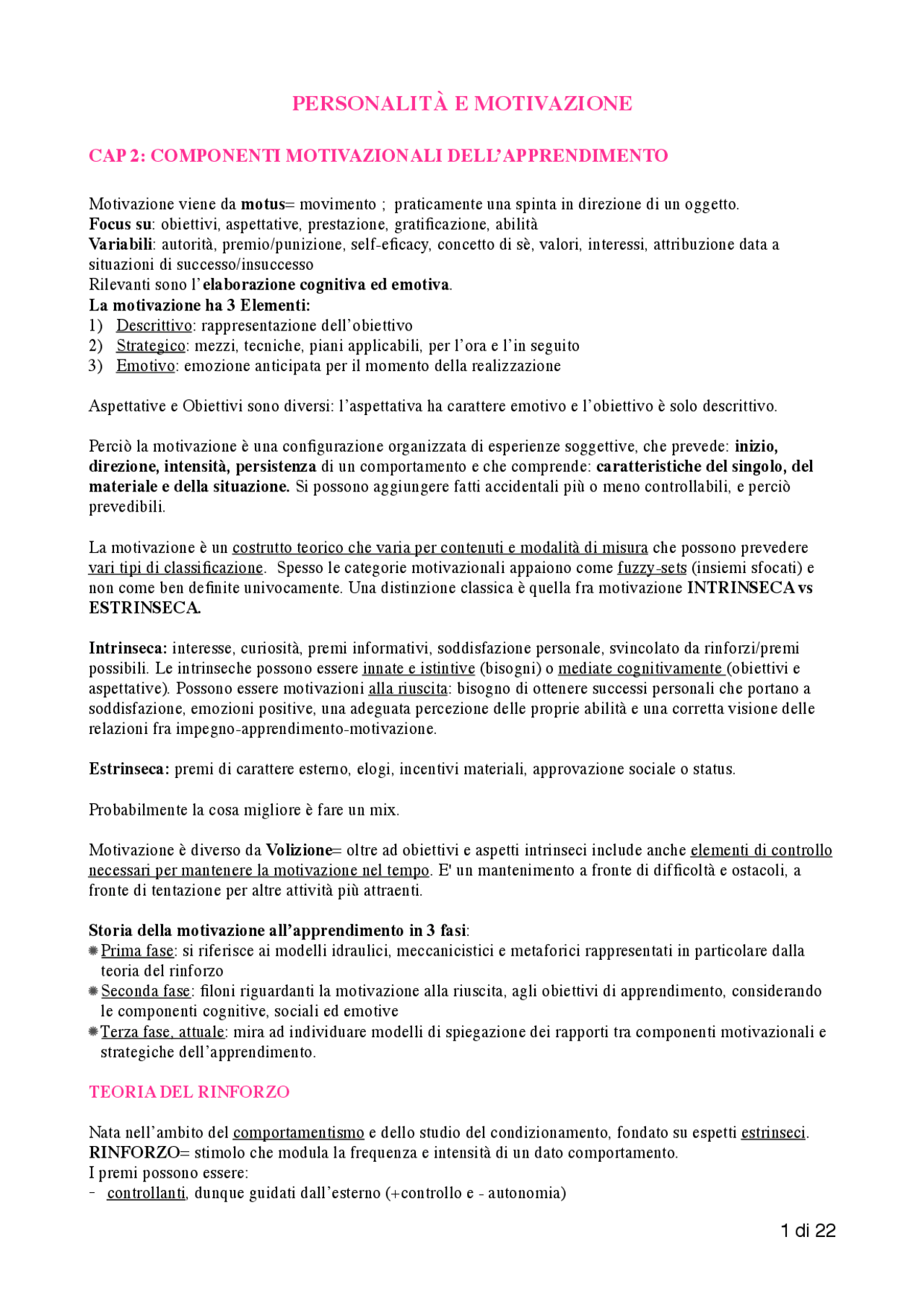 Personalità E Motivazione Docsity