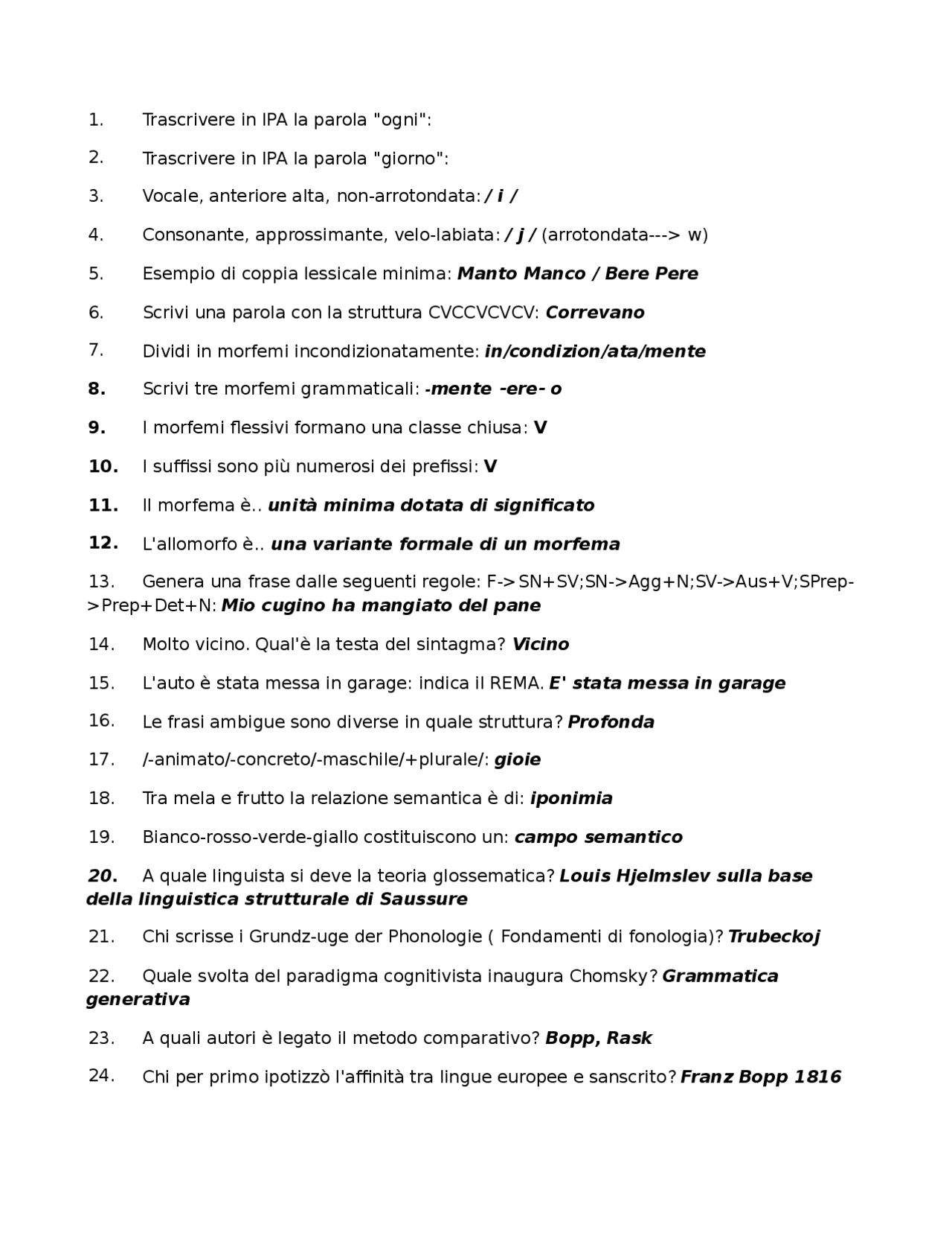 Linguistica Generale E Applicata Docsity