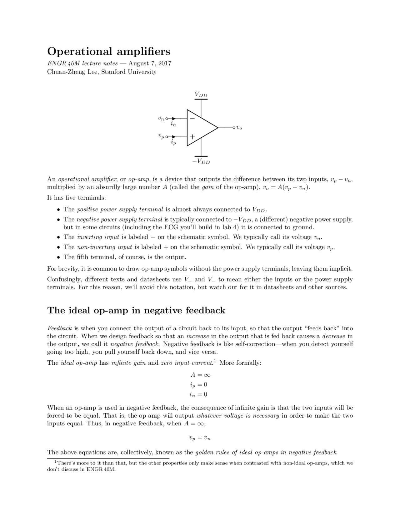 Operational Amplifiers Docsity