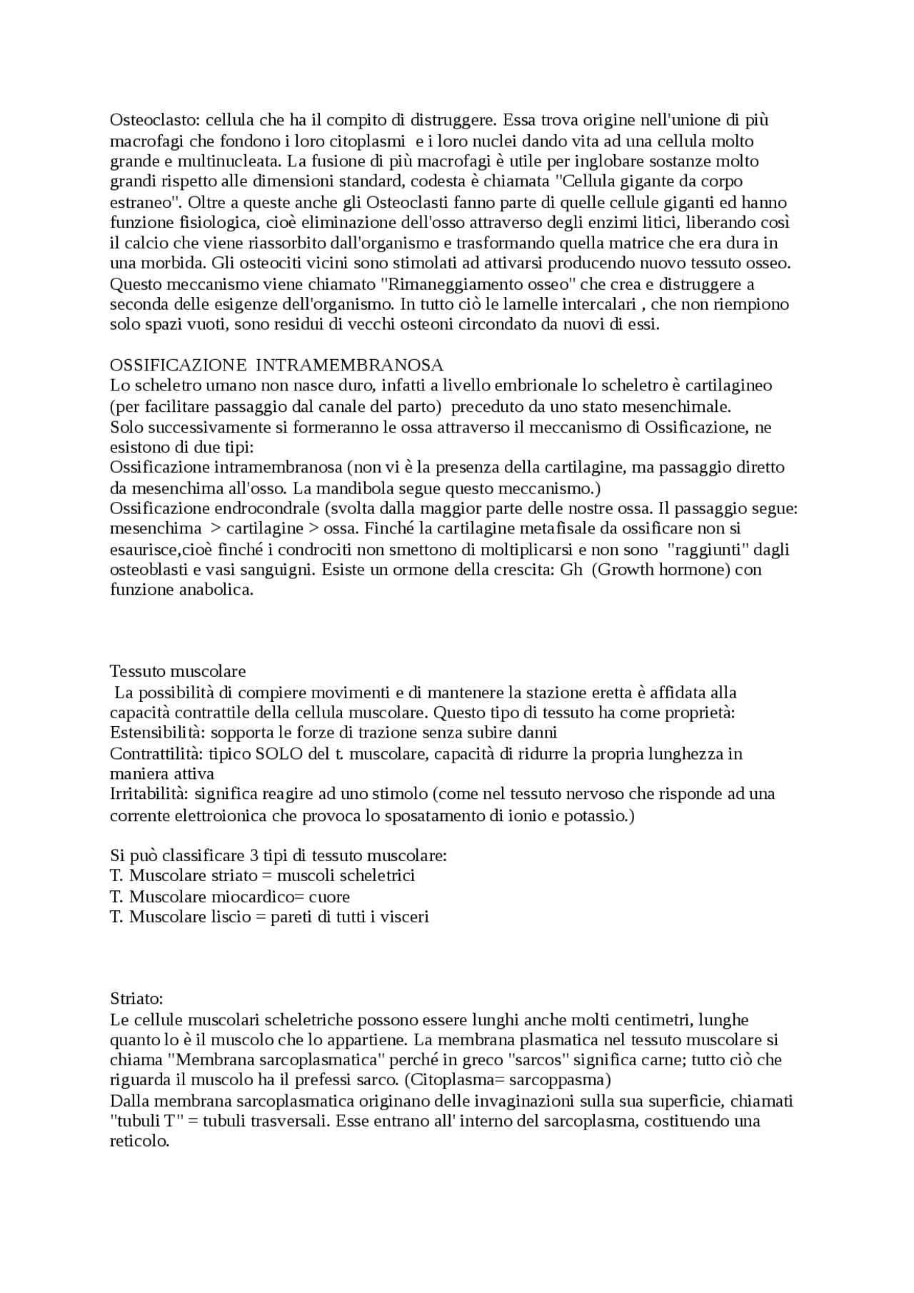 Osteclasti E Ossificazione Docsity