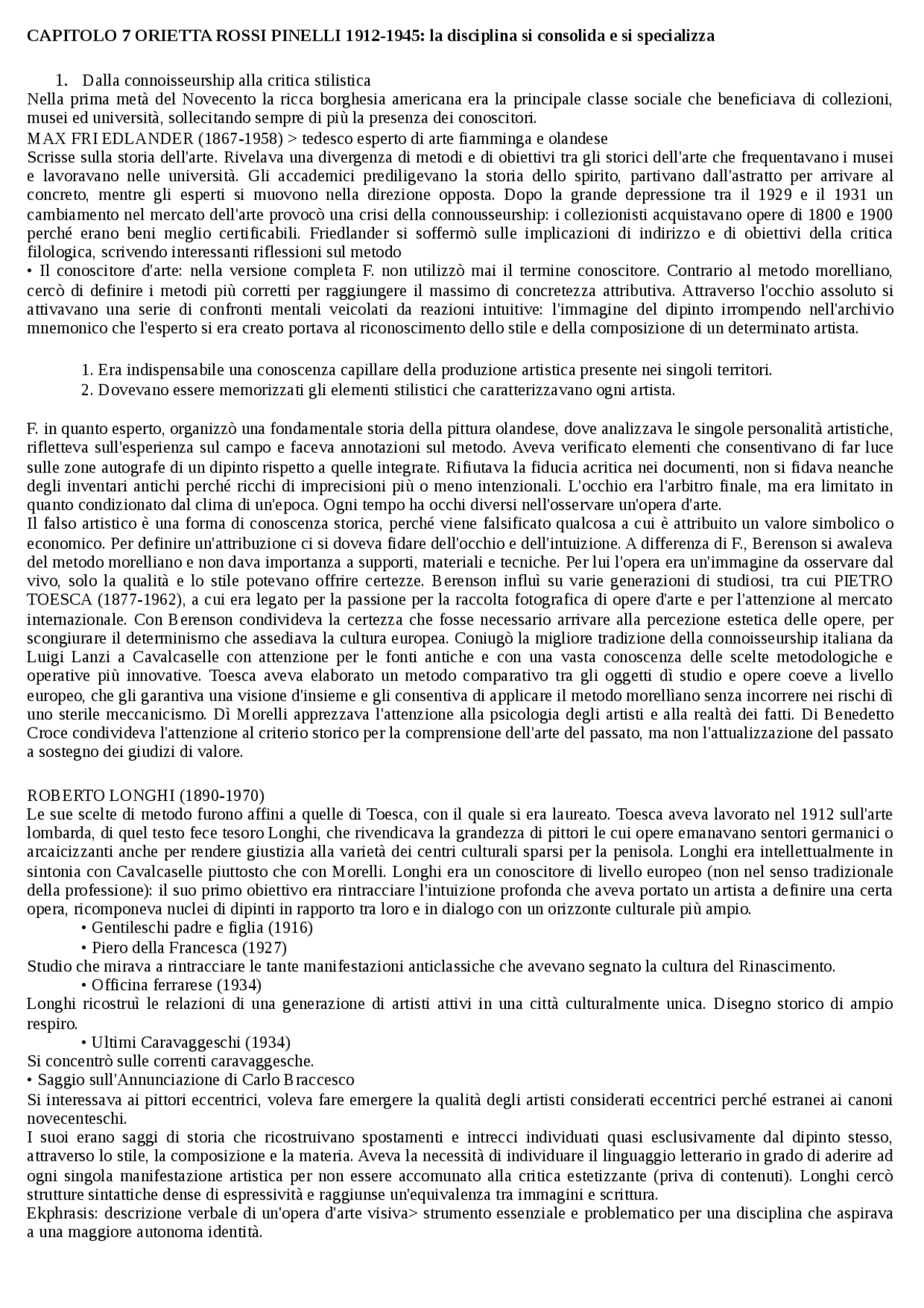 Riassunto Libro Orietta Rossi Pinelli Docsity