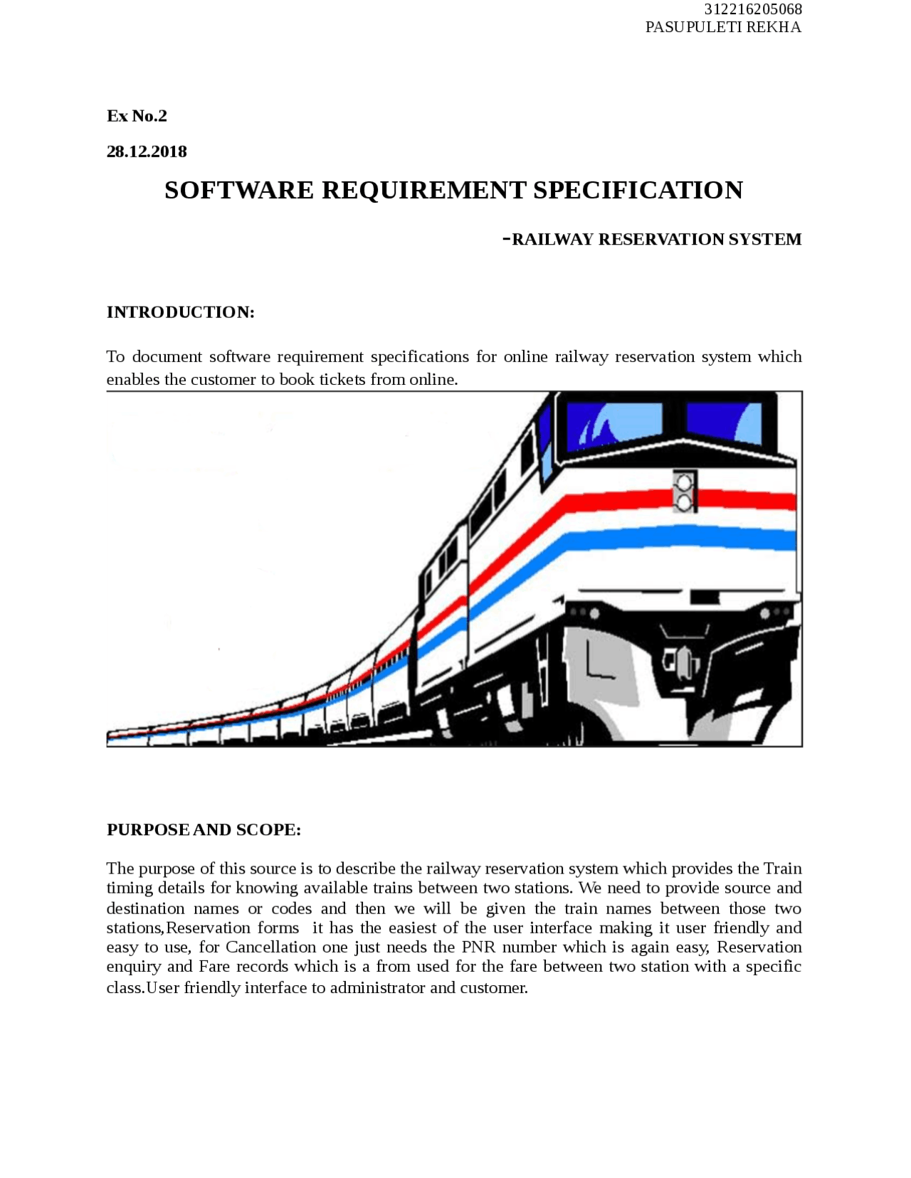 Srs document on railway reservation system | Study Guides, Projects ...