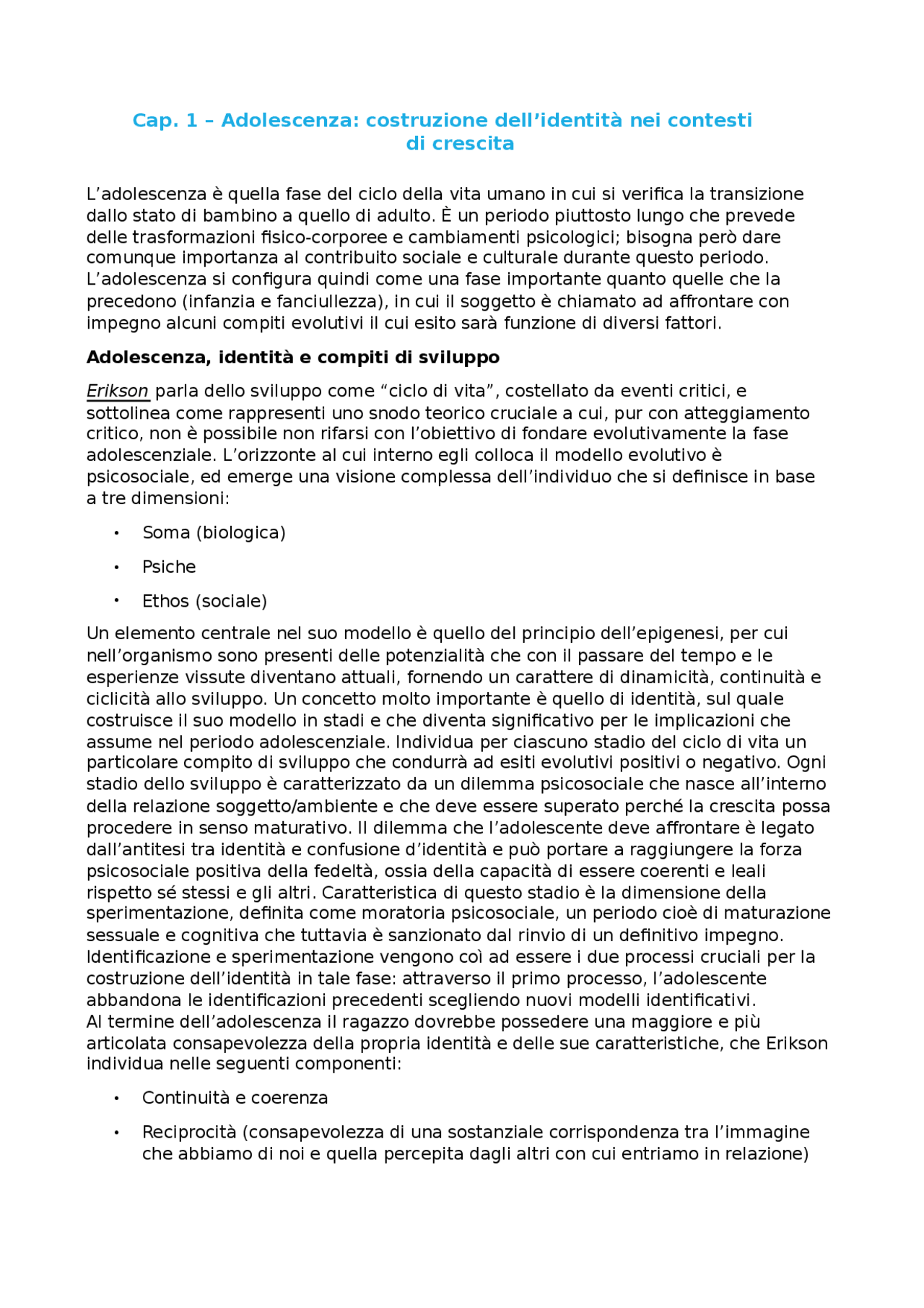 Adolescenza E Compiti Di Sviluppo Docsity
