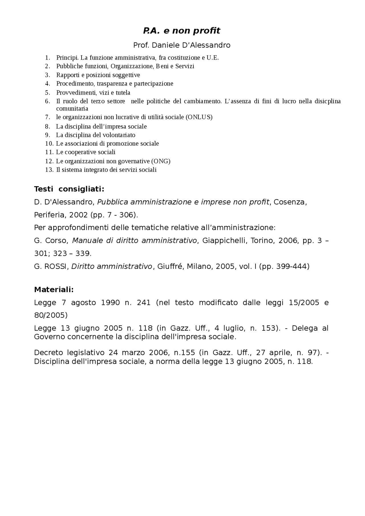 Dispense Diritto Amministrativo Docsity