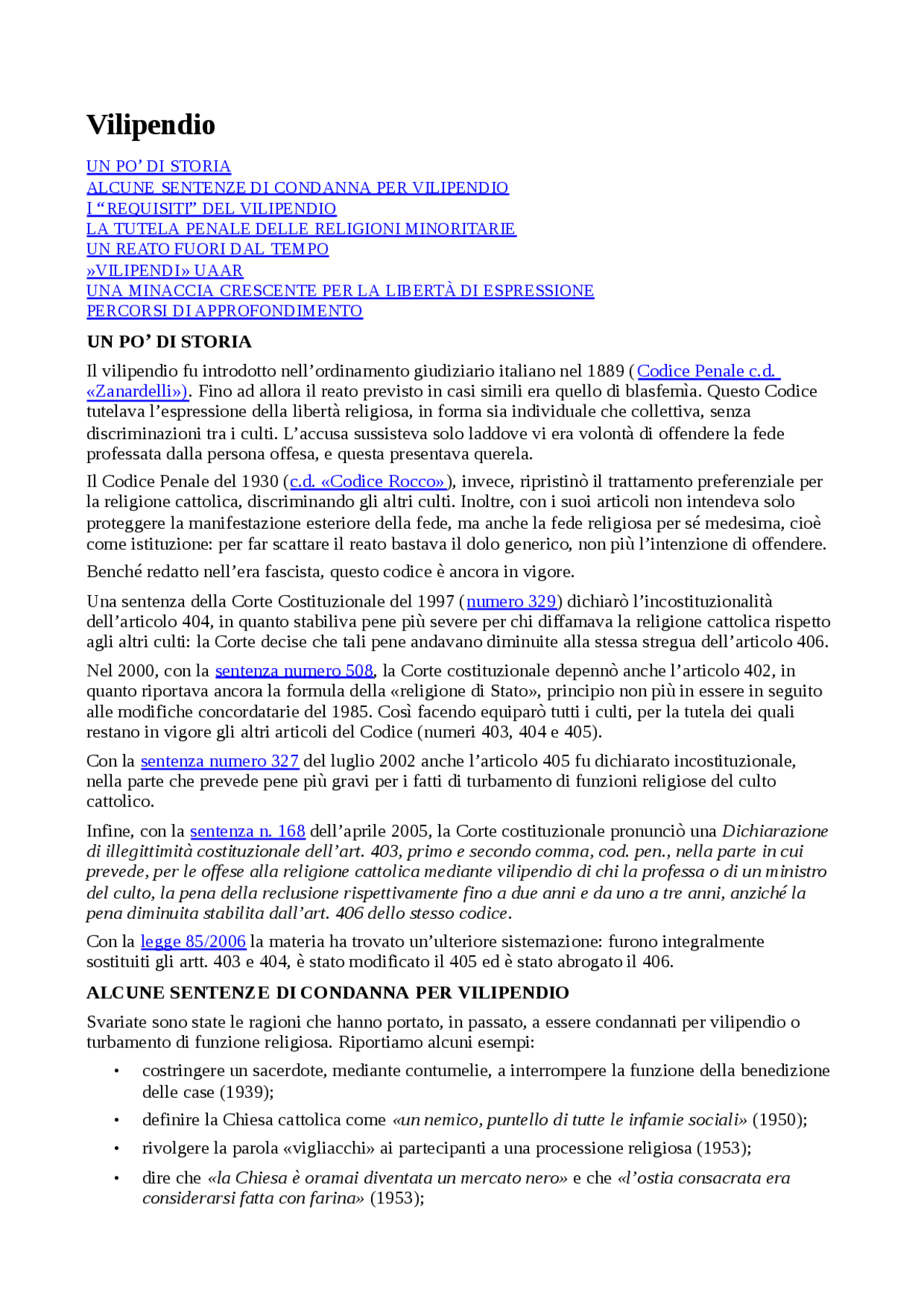 Vilipendio e sistema televisivo - Docsity